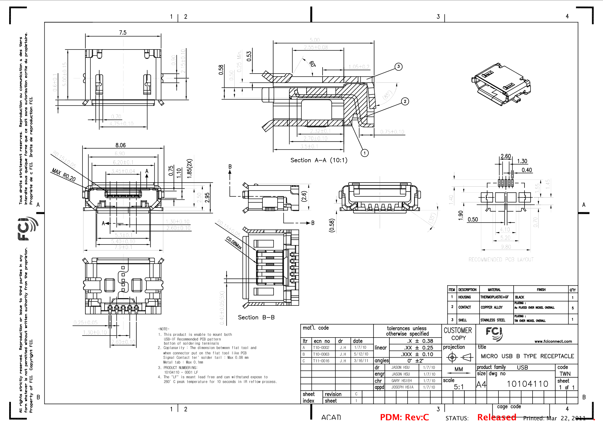 10104110-0001LF_（Amphenol）10104110-0001LF中文资料_价格_PDF手册-立创电子商城
