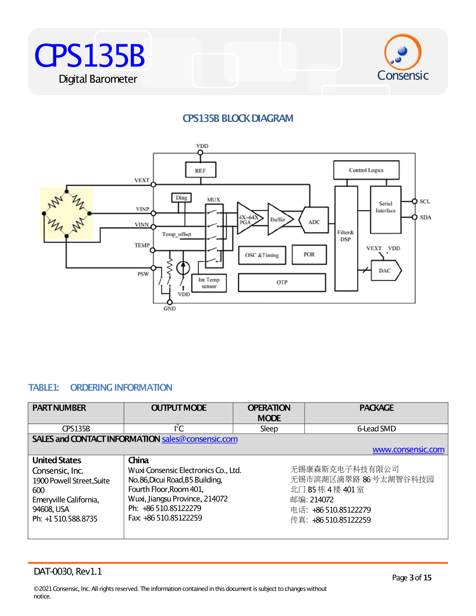 CPS135B_（Consensic(康森斯克)）CPS135B中文资料_价格_PDF手册-立创电子商城