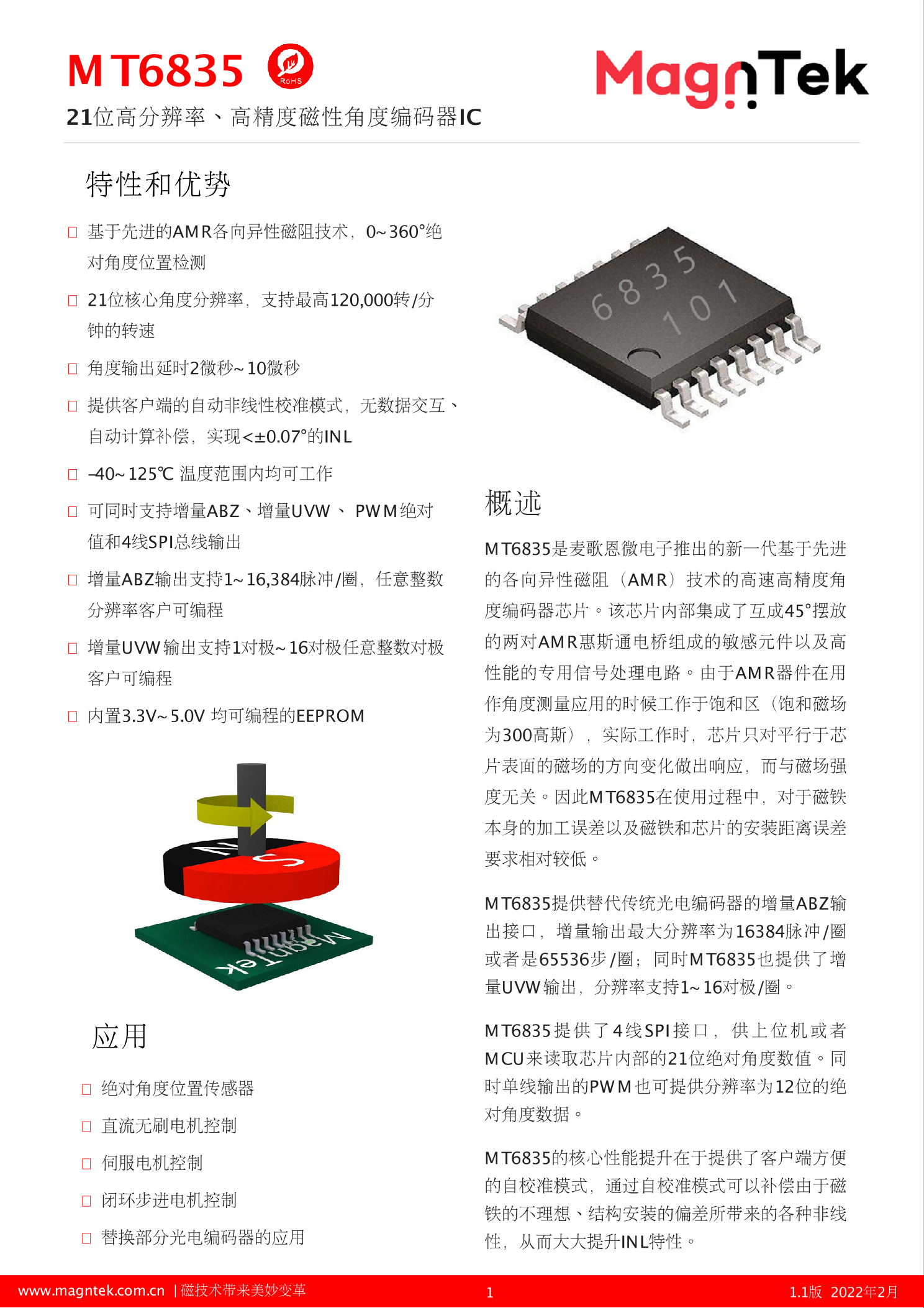 MT6835GT-STD_（MagnTek(麦歌恩)）MT6835GT-STD中文资料_价格_PDF手册-立创电子商城