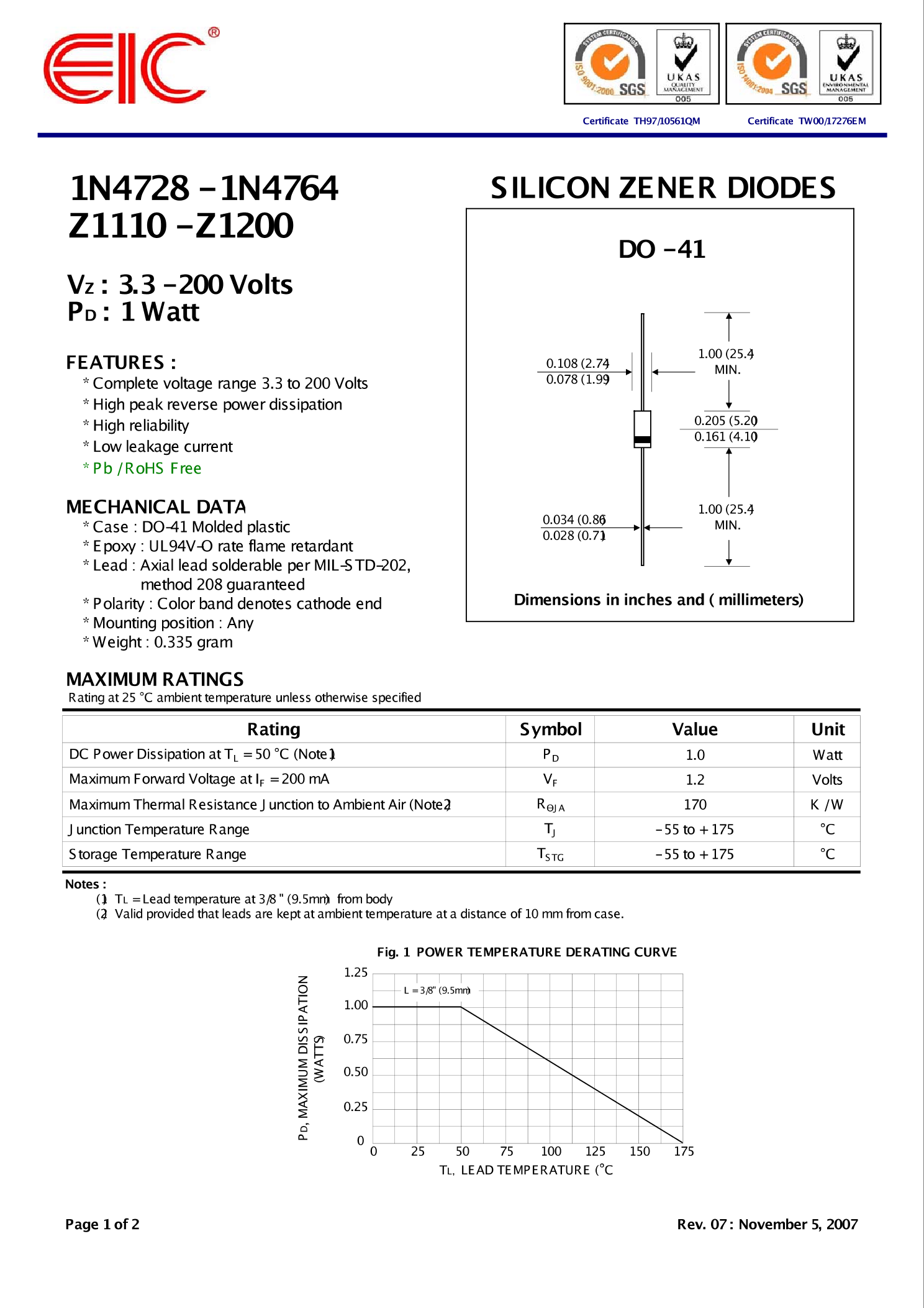 1N4738_（EIC）1N4738中文资料_价格_PDF手册-立创电子商城
