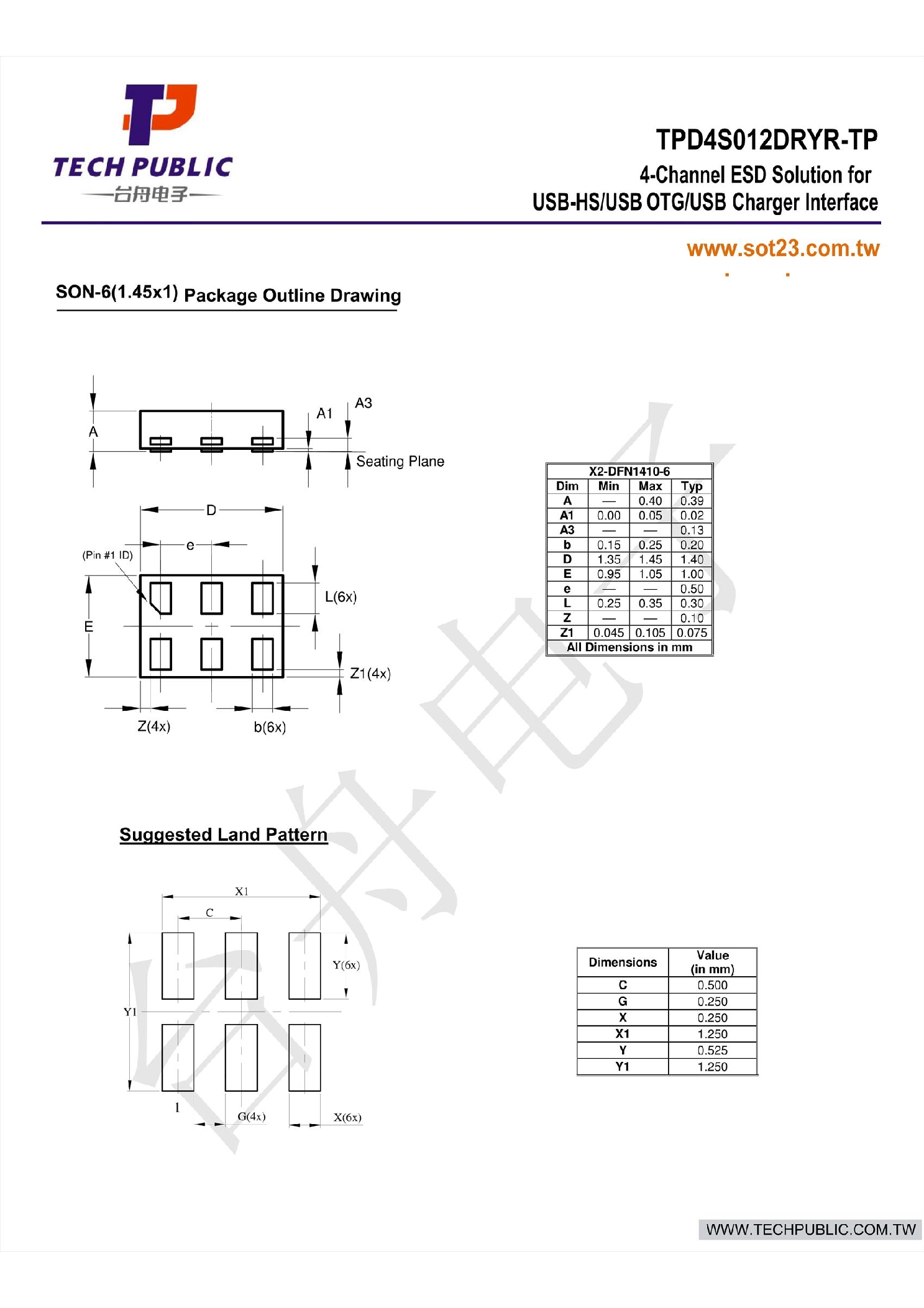 TPD4S012DRYR-TP_（TECH PUBLIC(台舟)）TPD4S012DRYR-TP中文资料_价格_PDF手册-立创电子商城