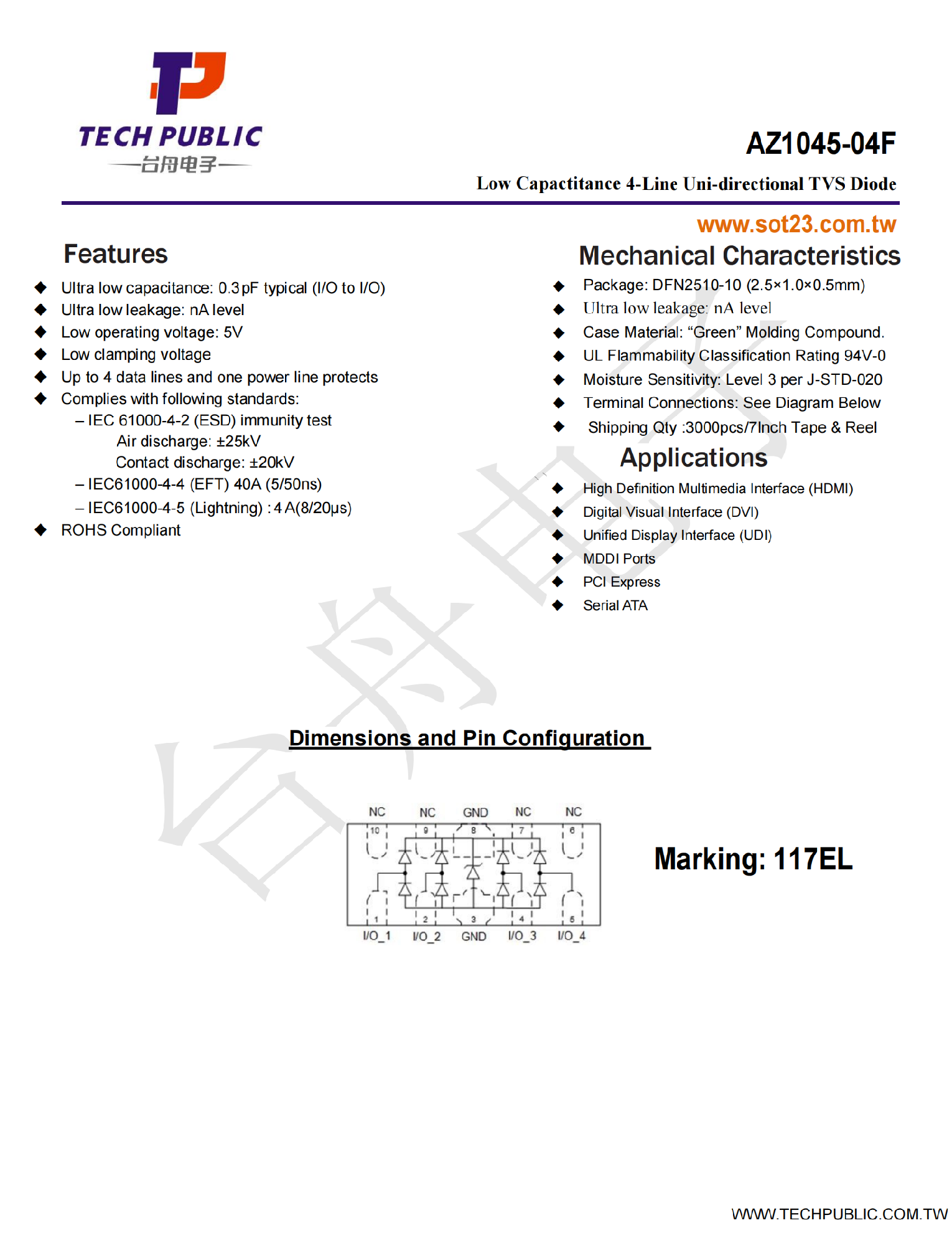 AZ1045-04F_（TECH PUBLIC(台舟)）AZ1045-04F中文资料_价格_PDF手册-立创电子商城