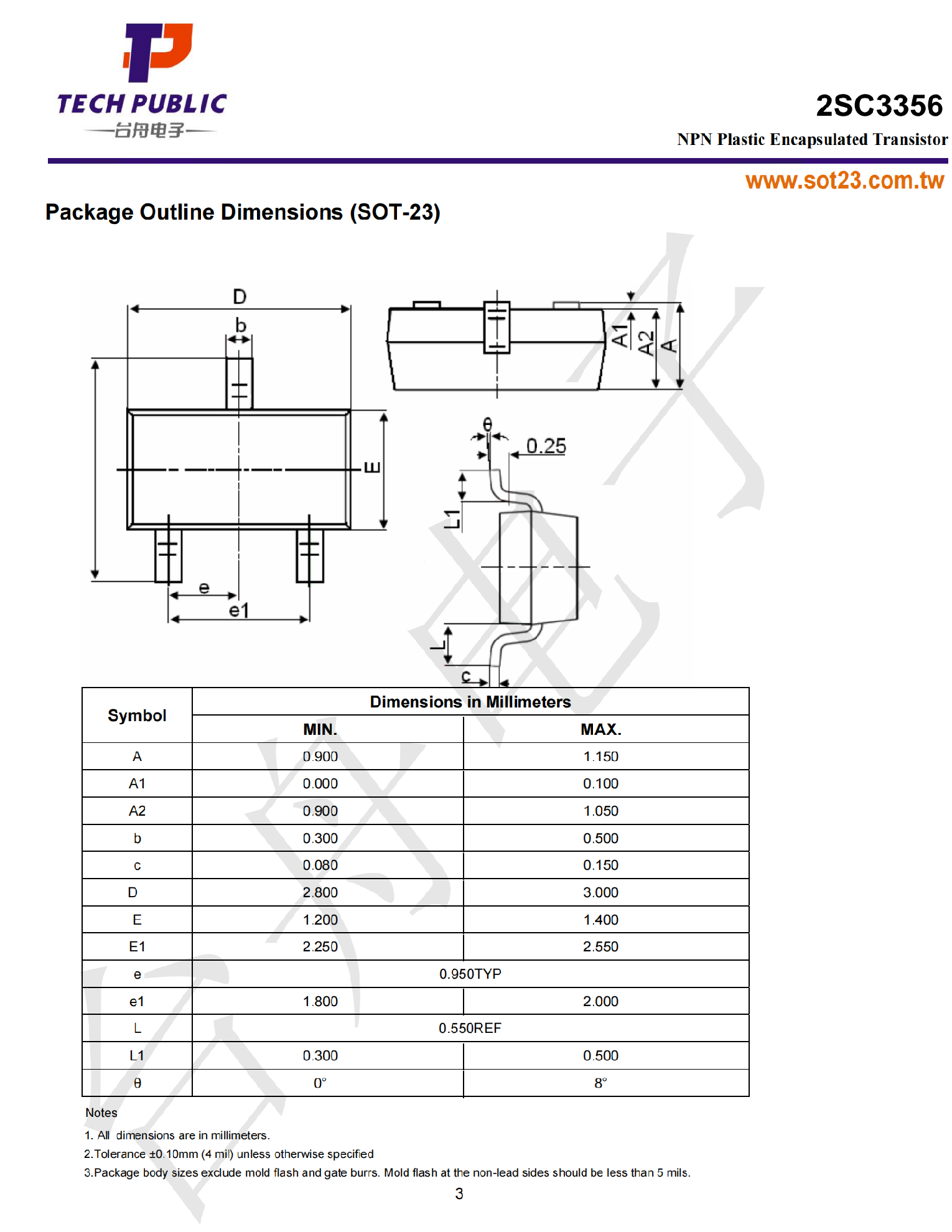 2SC3356_（TECH PUBLIC(台舟)）2SC3356中文资料_价格_PDF手册-立创电子商城