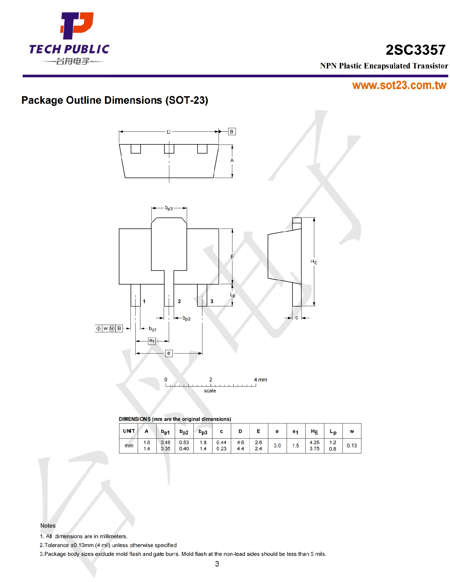 2SC3357_（TECH PUBLIC(台舟)）2SC3357中文资料_价格_PDF手册-立创电子商城
