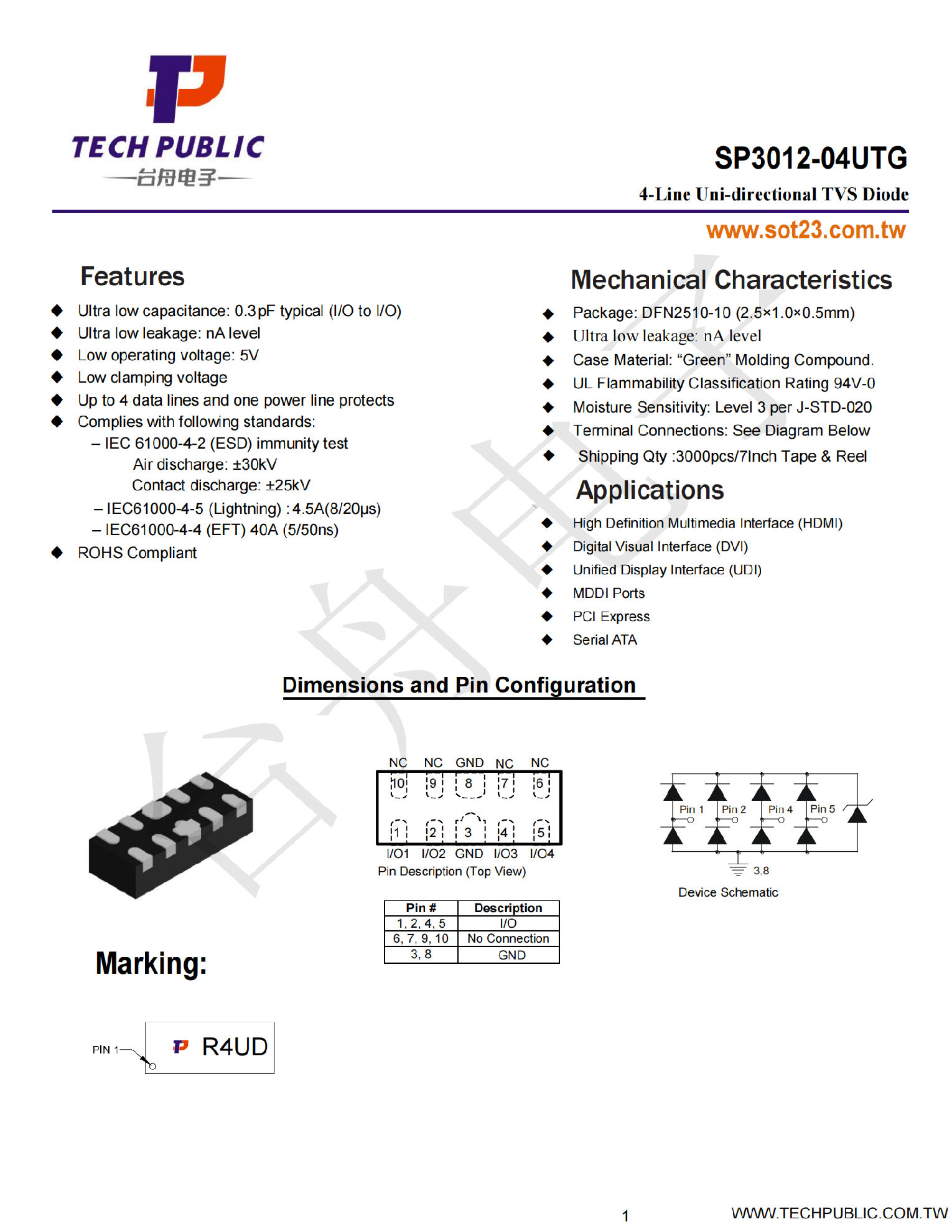SP3012-04UTG_（TECH PUBLIC(台舟)）SP3012-04UTG中文资料_价格_PDF手册-立创电子商城