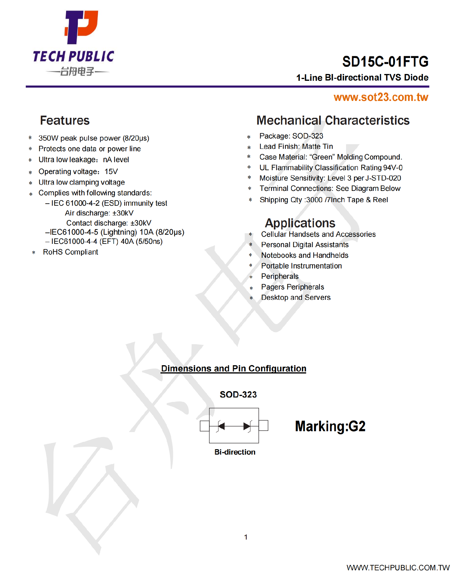 SD15C-01FTG_（TECH PUBLIC(台舟)）SD15C-01FTG中文资料_价格_PDF手册-立创电子商城