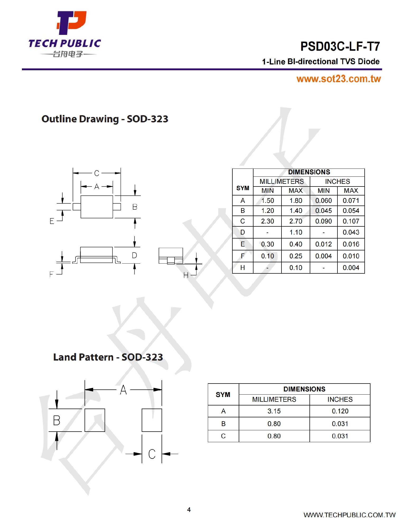 PSD03C-LF-T7_（TECH PUBLIC(台舟)）PSD03C-LF-T7中文资料_价格_PDF手册-立创电子商城