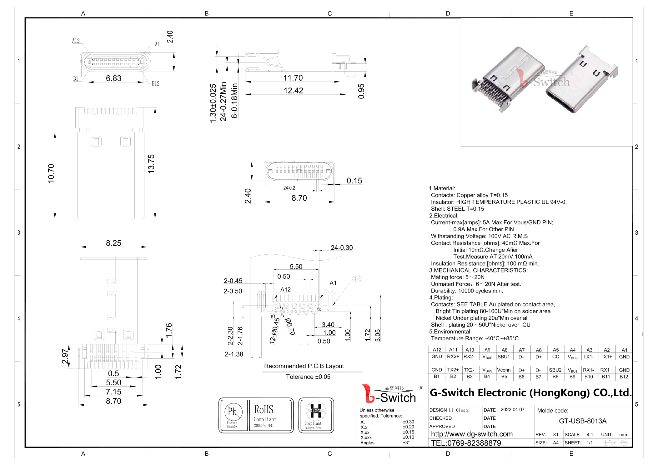 GT-USB-8013A_（G-Switch(品赞)）GT-USB-8013A中文资料_价格_PDF手册-立创电子商城