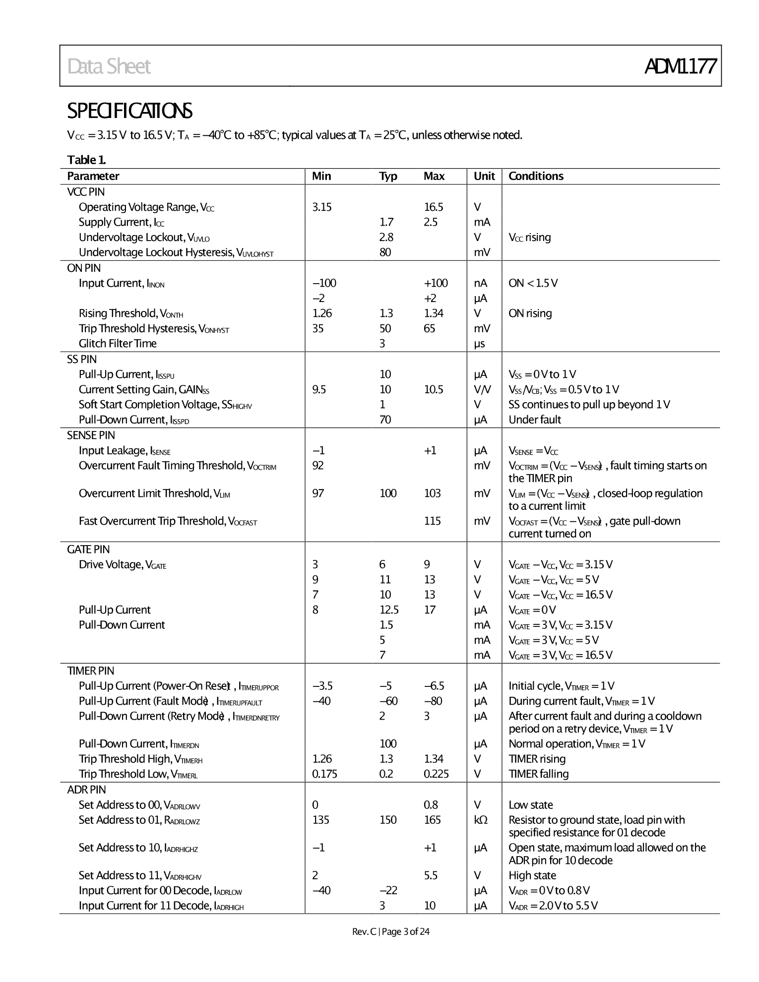 ADM1177-1ARMZ-R7_（ADI(亚德诺)/LINEAR(凌特)）ADM1177-1ARMZ-R7中文资料_价格_PDF手册-立创电子商城