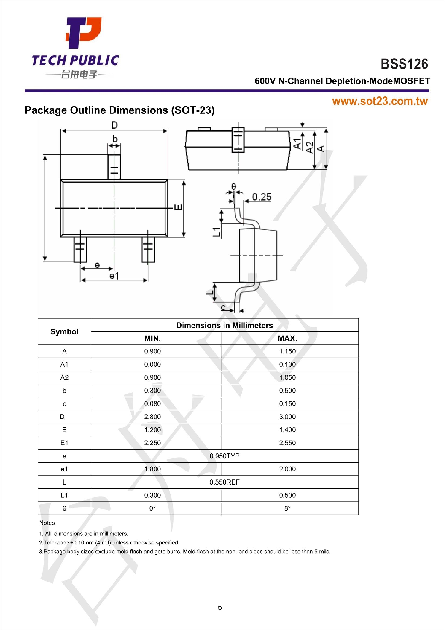 BSS126_（TECH PUBLIC(台舟)）BSS126中文资料_价格_PDF手册-立创电子商城