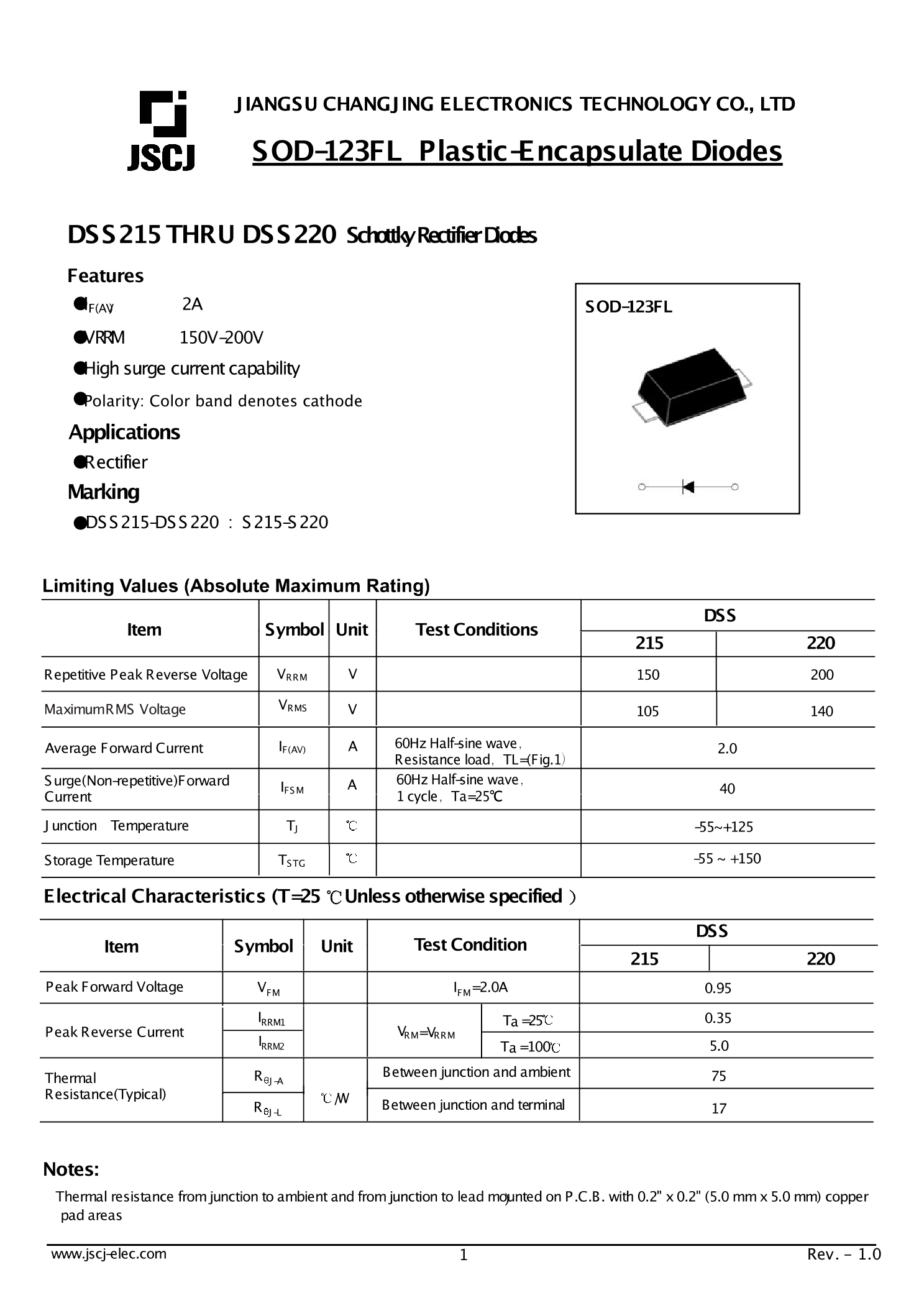 DSS220_（CJ(江苏长电/长晶)）DSS220中文资料_价格_PDF手册-立创电子商城