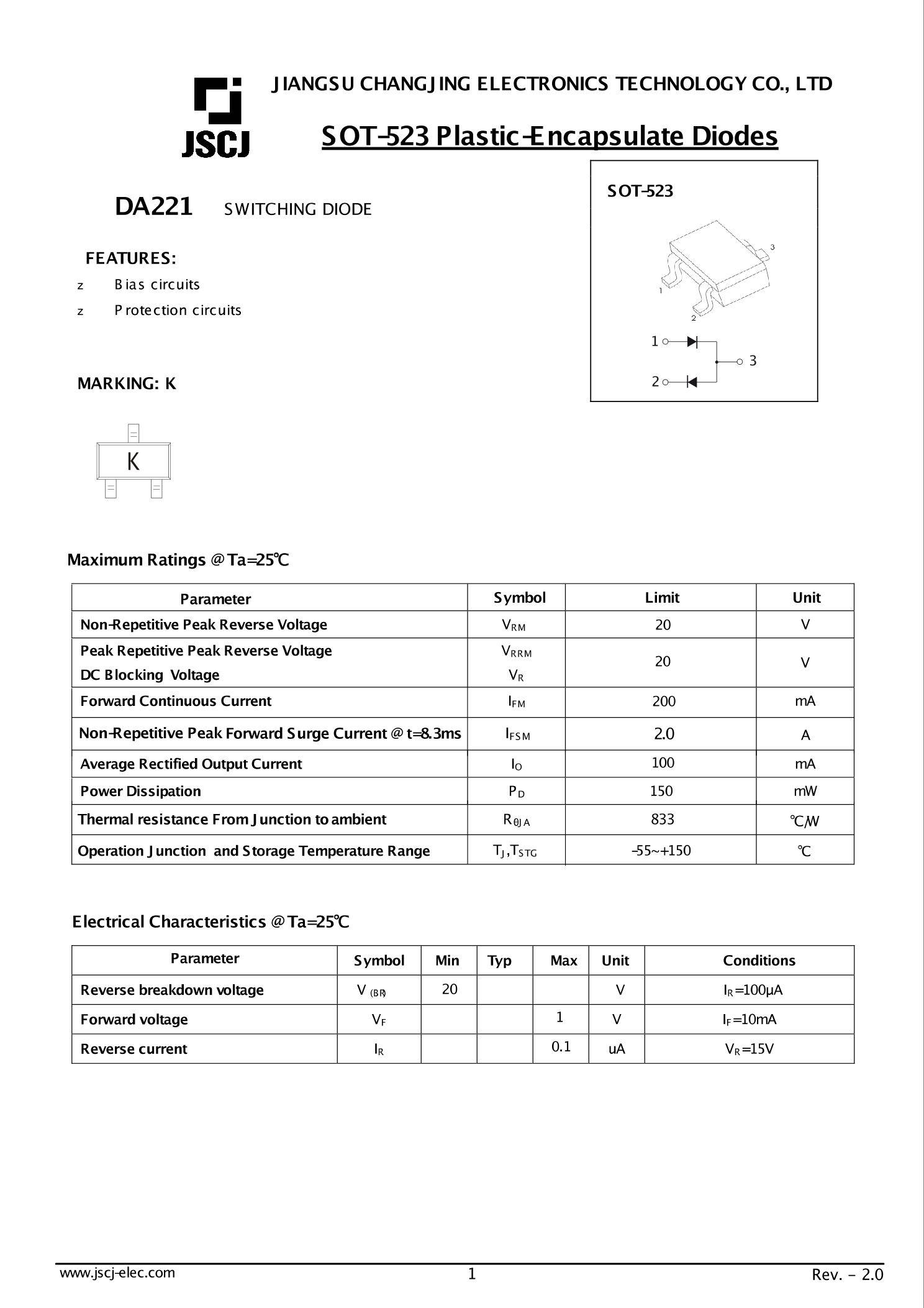DA221_（CJ(江苏长电/长晶)）DA221中文资料_价格_PDF手册-立创电子商城