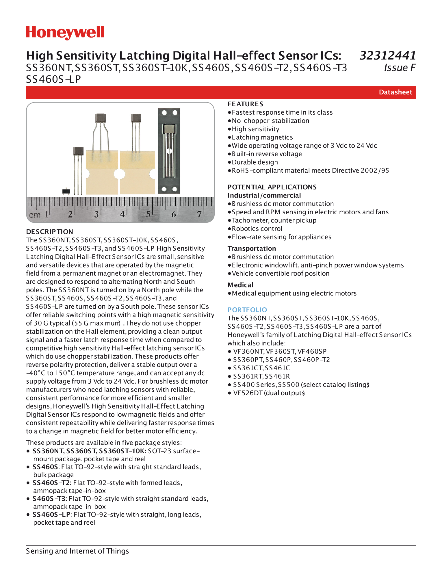 SS460S-T3_（Honeywell(霍尼韦尔)）SS460S-T3中文资料_价格_PDF手册-立创电子商城