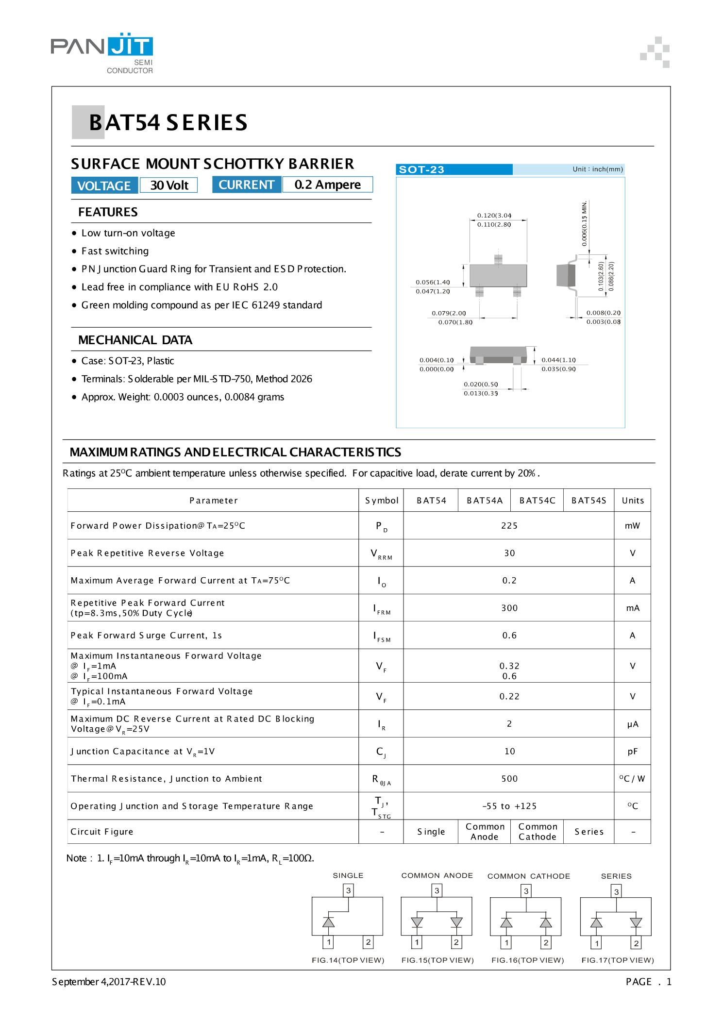 BAT54C_（PANJIT(强茂)）BAT54C中文资料_价格_PDF手册-立创电子商城