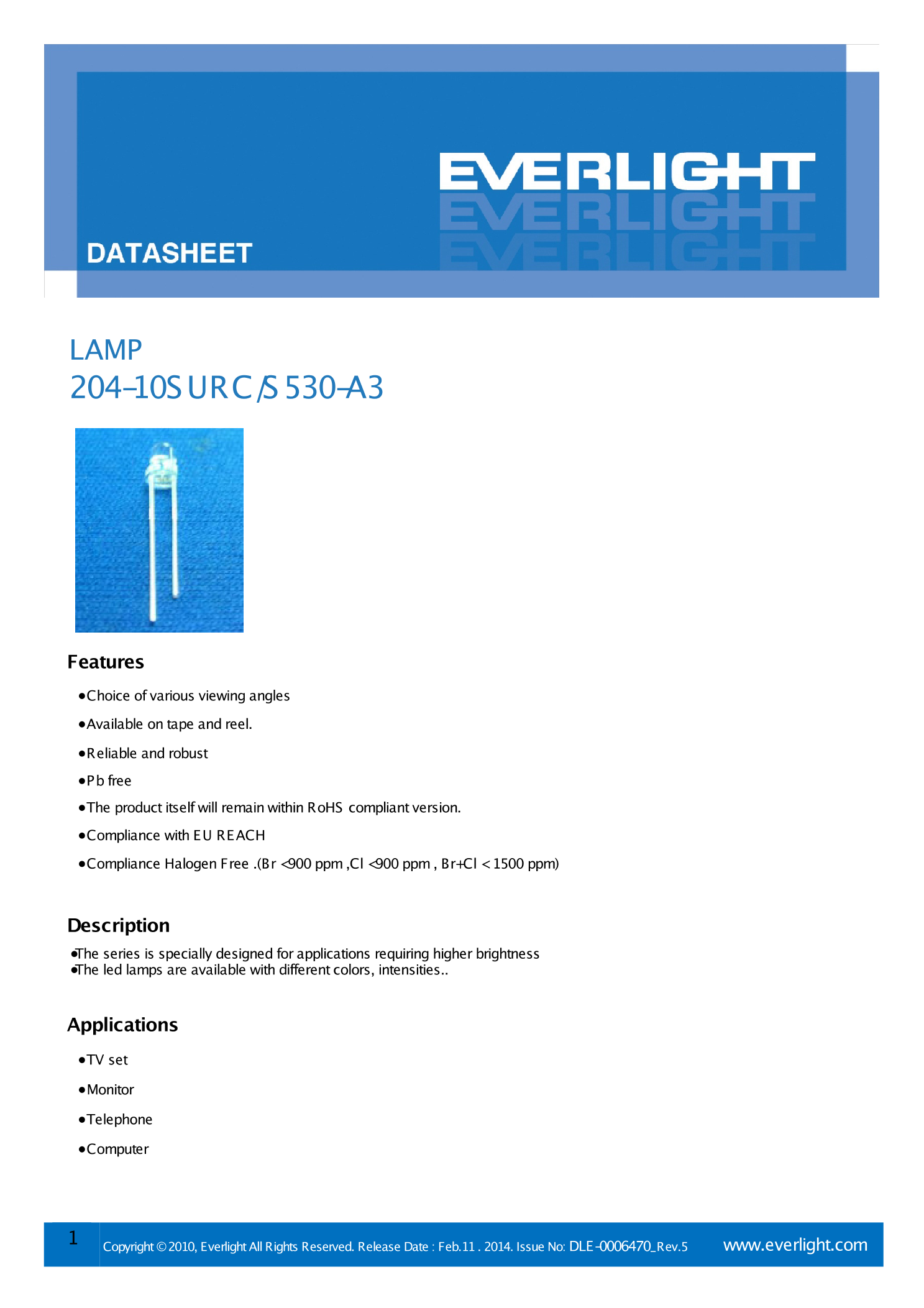 204-10SURC/S530-A3_（EVERLIGHT(亿光)）204-10SURC/S530-A3中文资料_价格_PDF手册-立创电子商城