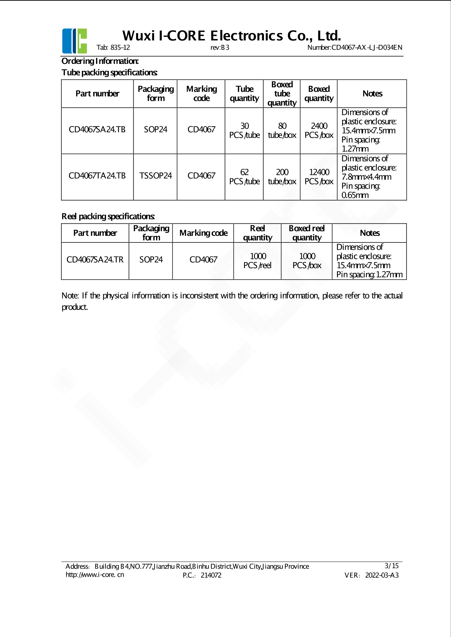 CD4067_（I-CORE(中微爱芯)）CD4067中文资料_价格_PDF手册-立创电子商城