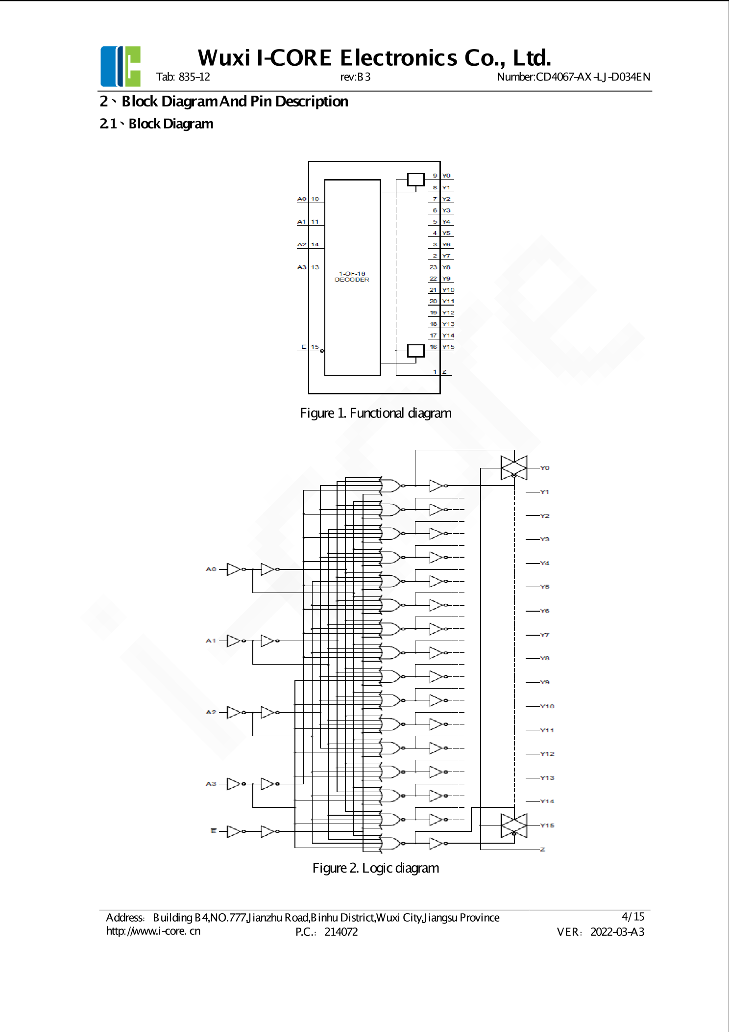 CD4067_（I-CORE(中微爱芯)）CD4067中文资料_价格_PDF手册-立创电子商城
