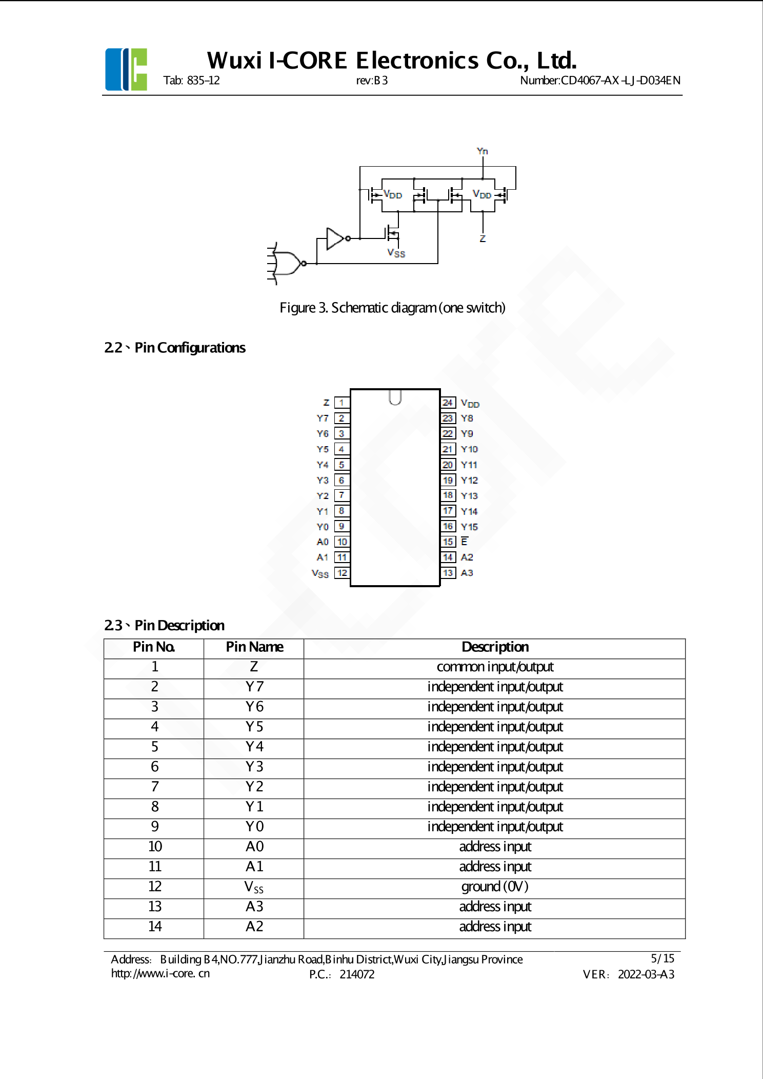 CD4067_（I-CORE(中微爱芯)）CD4067中文资料_价格_PDF手册-立创电子商城