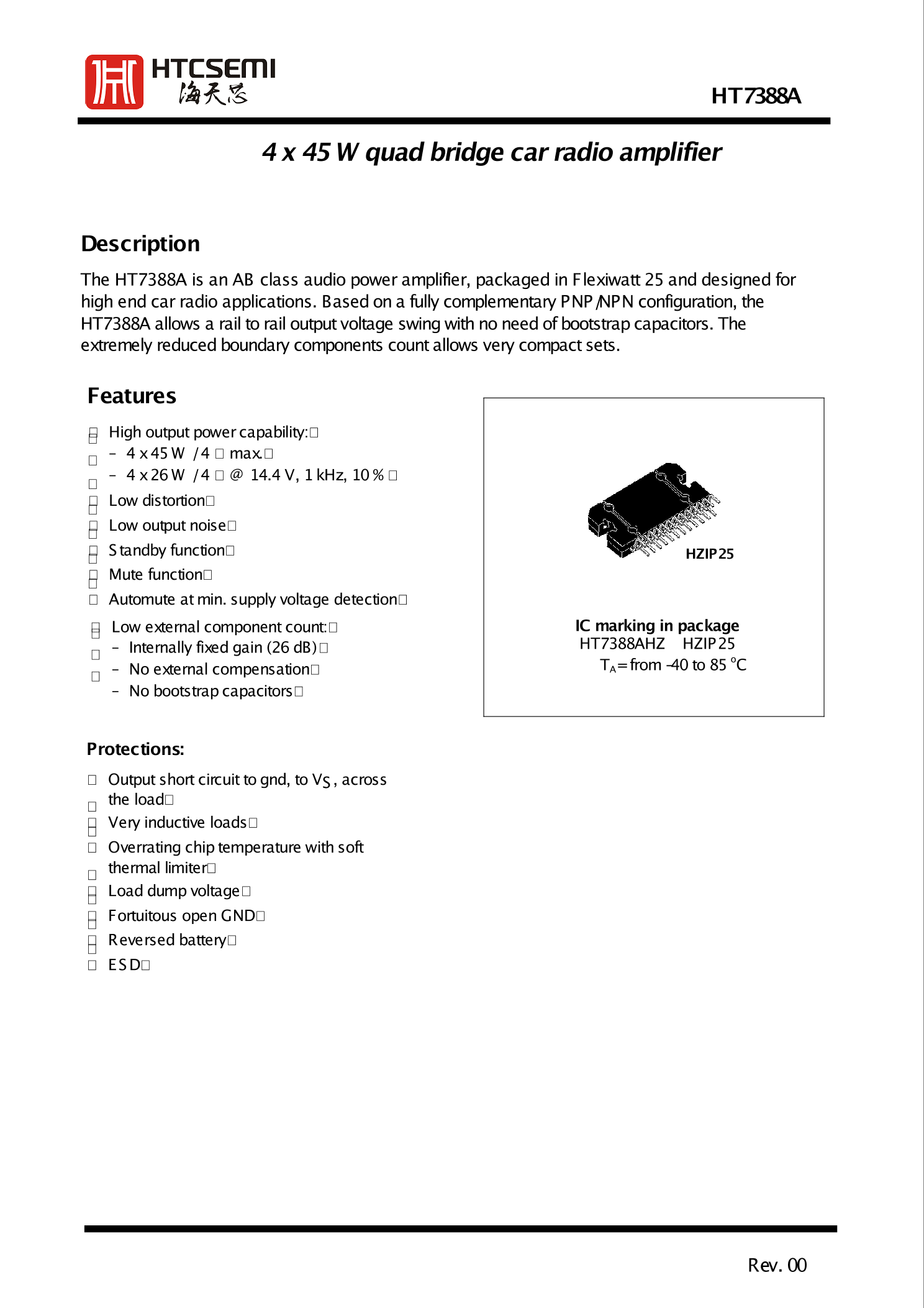 HT7388AHZ_（HTCSEMI(海天芯)）HT7388AHZ中文资料_价格_PDF手册-立创电子商城