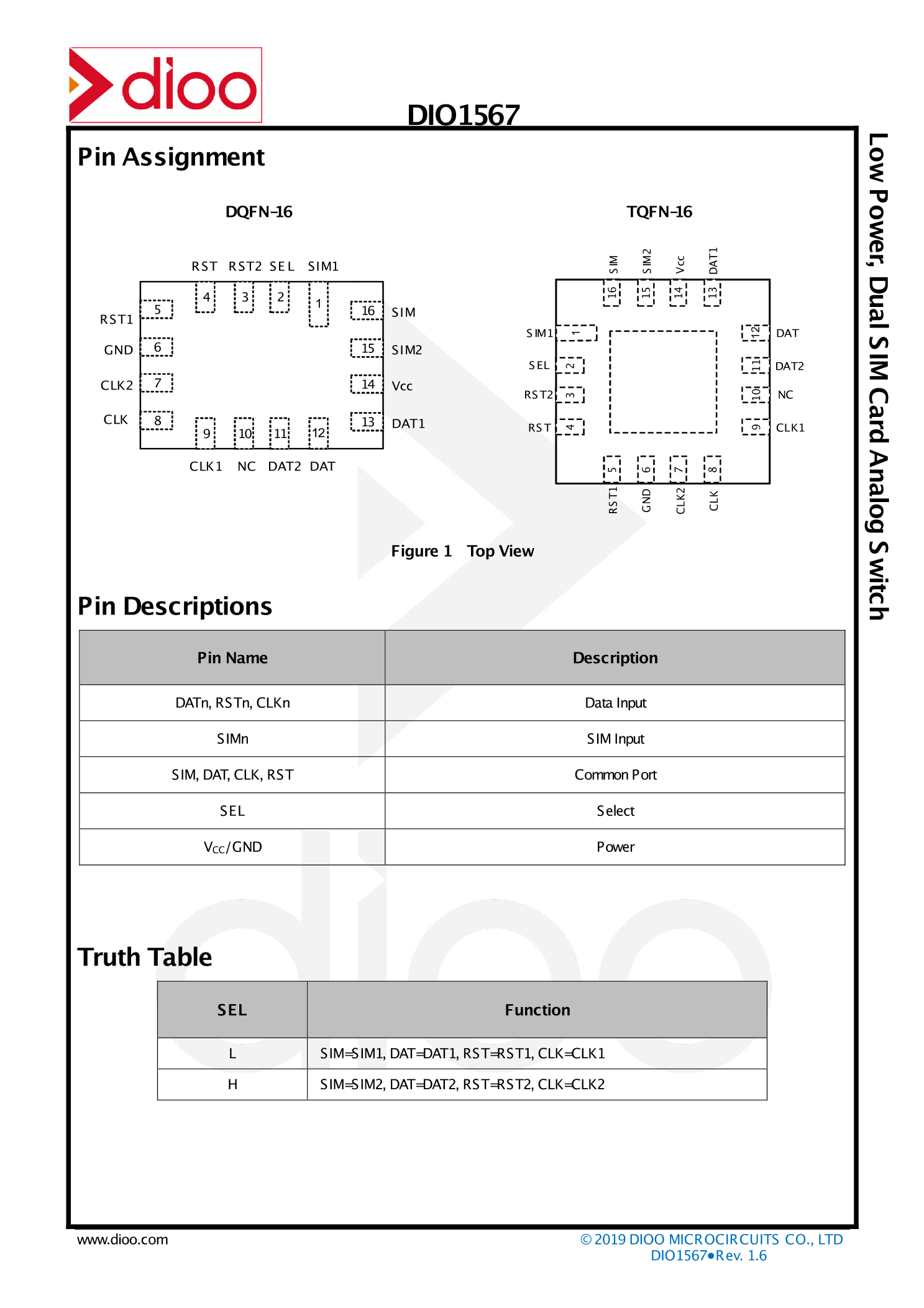 DIO1567LN16_（DIOO(帝奥微)）DIO1567LN16中文资料_价格_PDF手册-立创电子商城