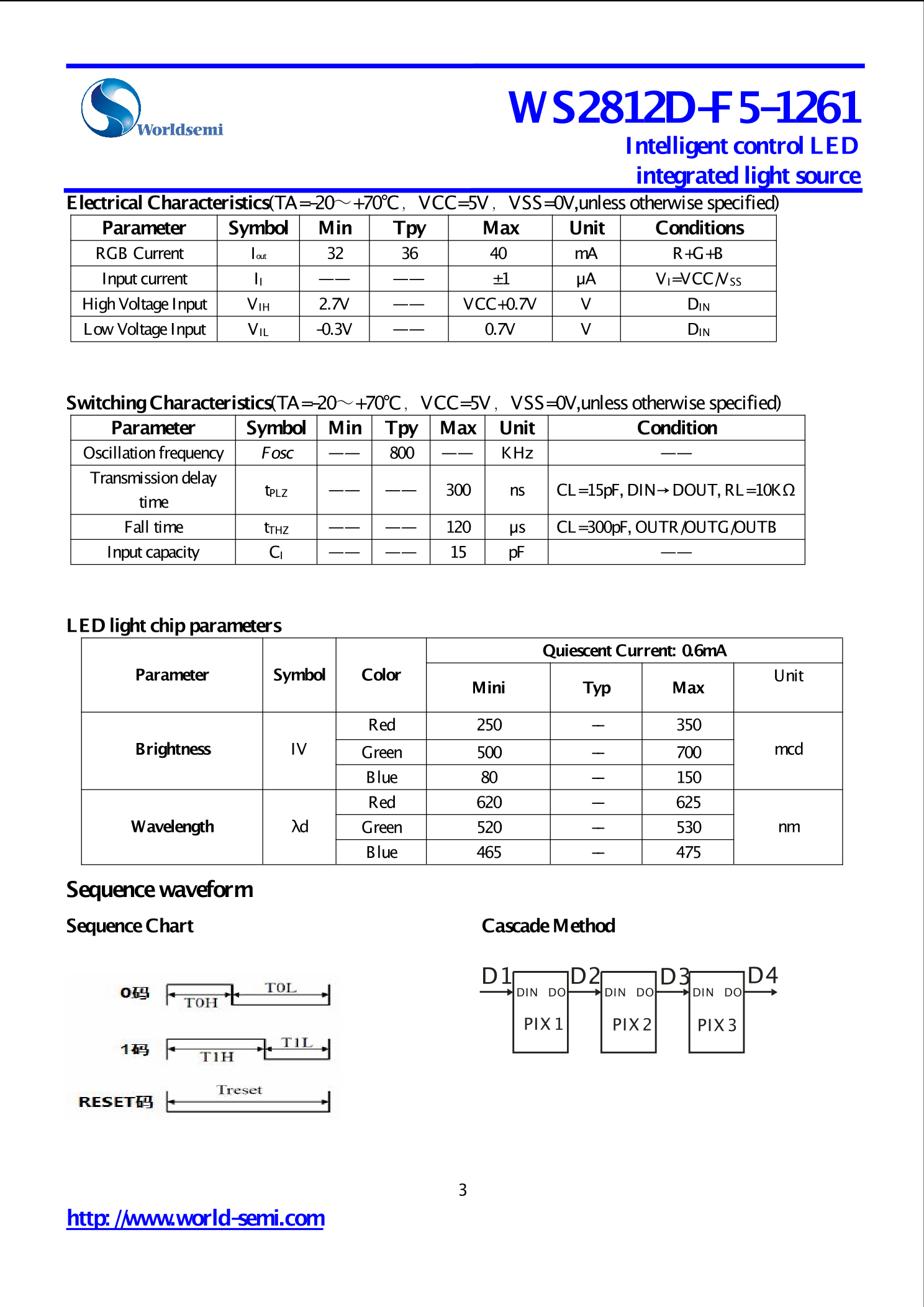 WS2812D-F5_（worldsemi）WS2812D-F5中文资料_价格_PDF手册-立创电子商城