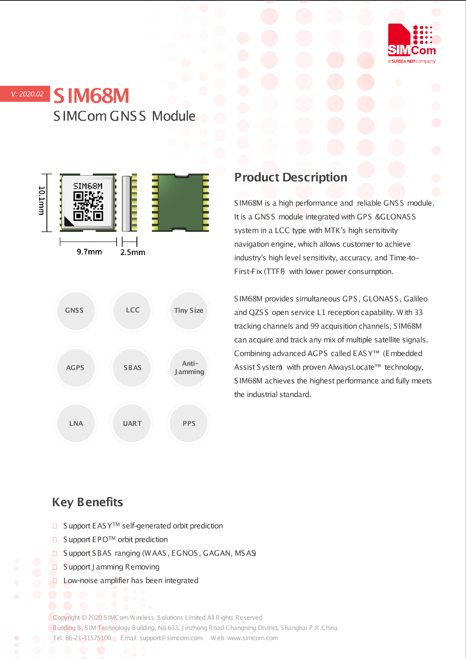 SIM68M_（SIMCOM(芯讯通无线科技)）SIM68M中文资料_价格_PDF手册-立创电子商城