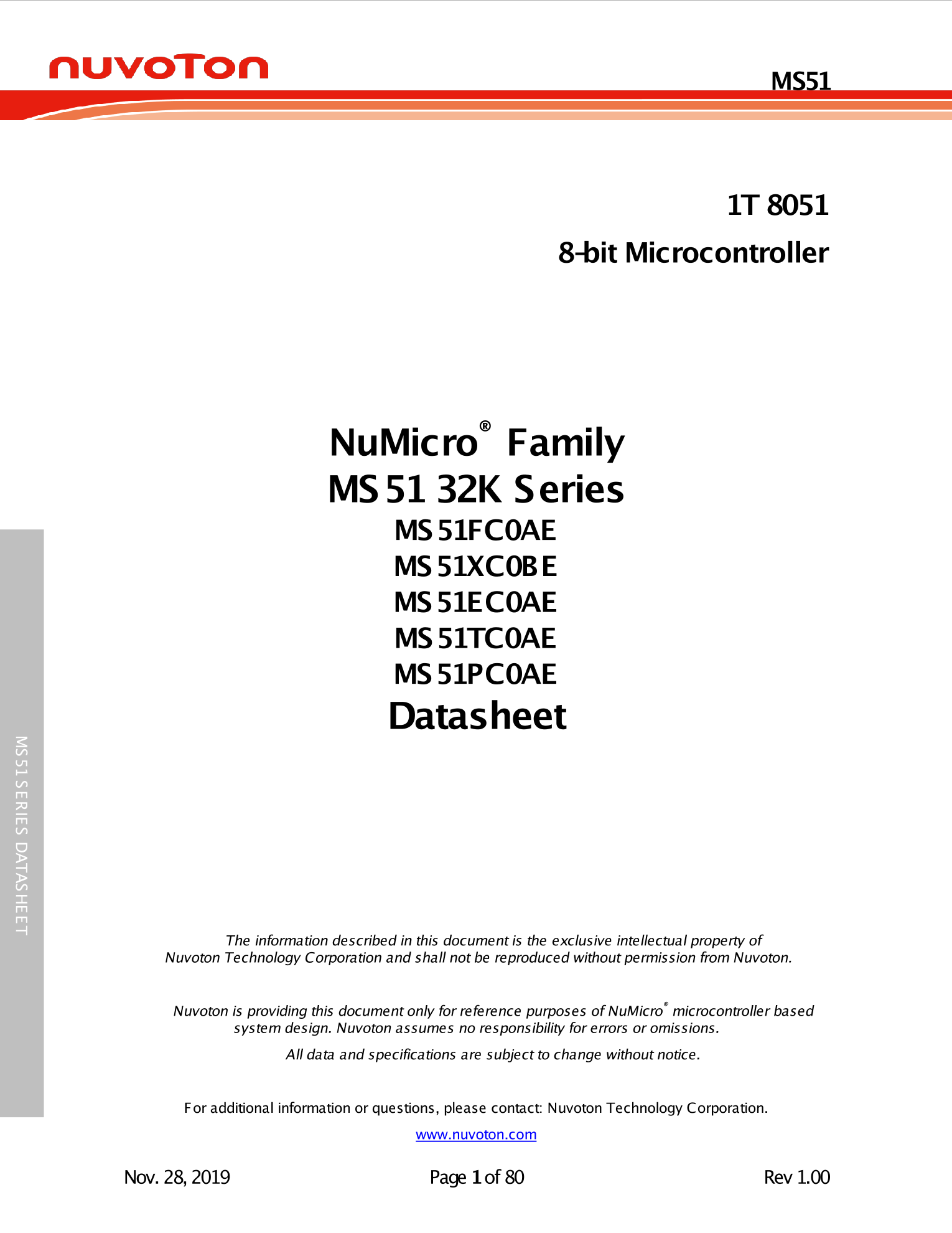 MS51FC0AE_（NUVOTON(新唐)）MS51FC0AE中文资料_价格_PDF手册-立创电子商城