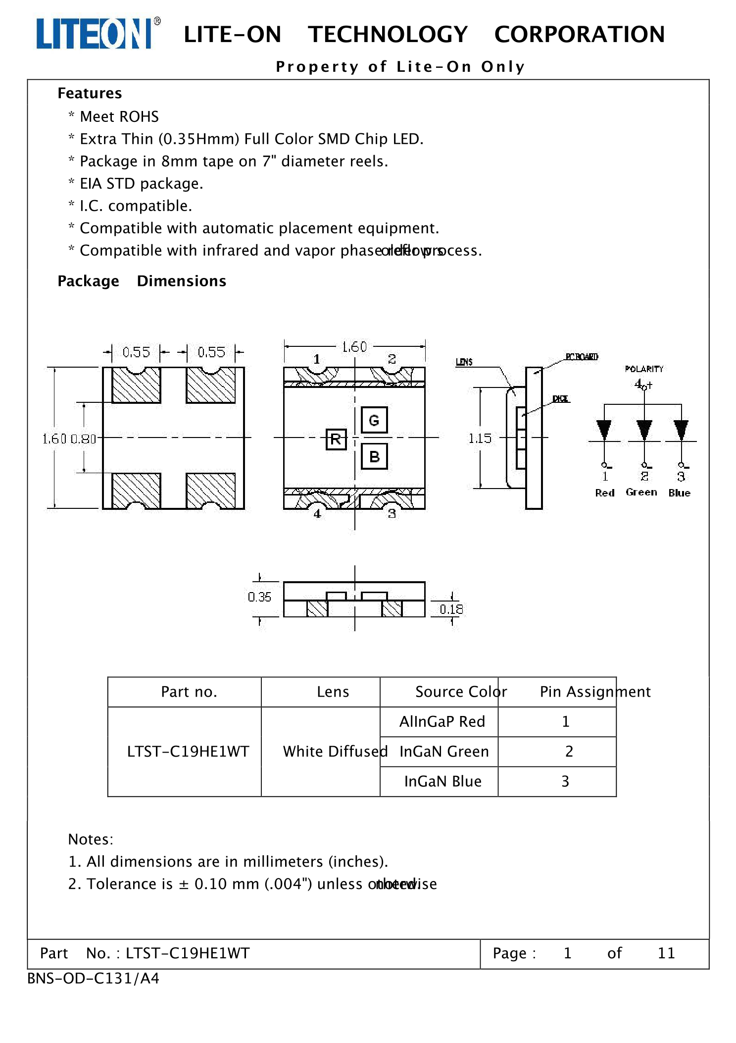 LTST-C19HE1WT_（LITEON(台湾光宝)）LTST-C19HE1WT中文资料_价格_PDF手册-立创电子商城