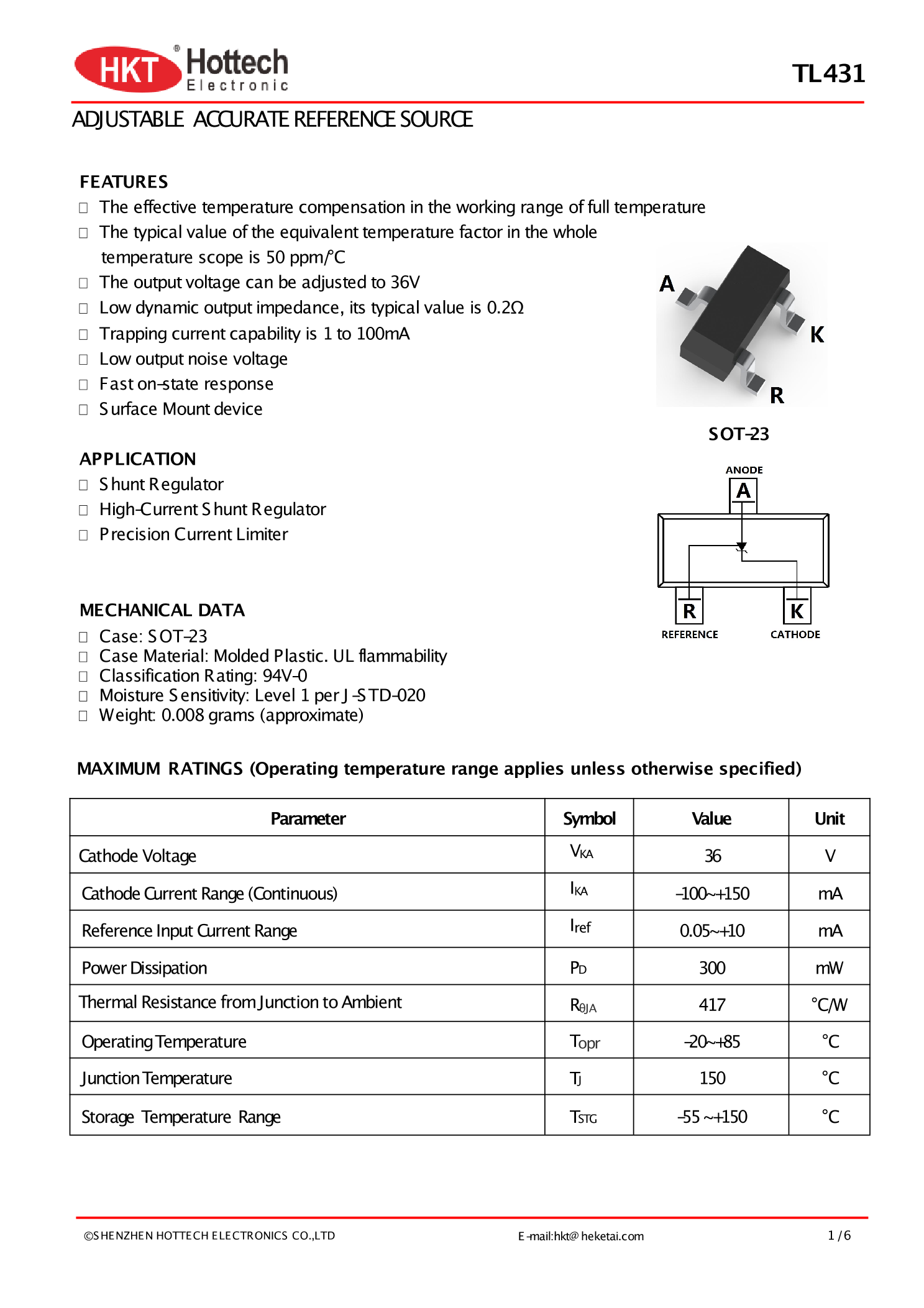 TL431_（Hottech(合科泰)）TL431中文资料_价格_PDF手册-立创电子商城