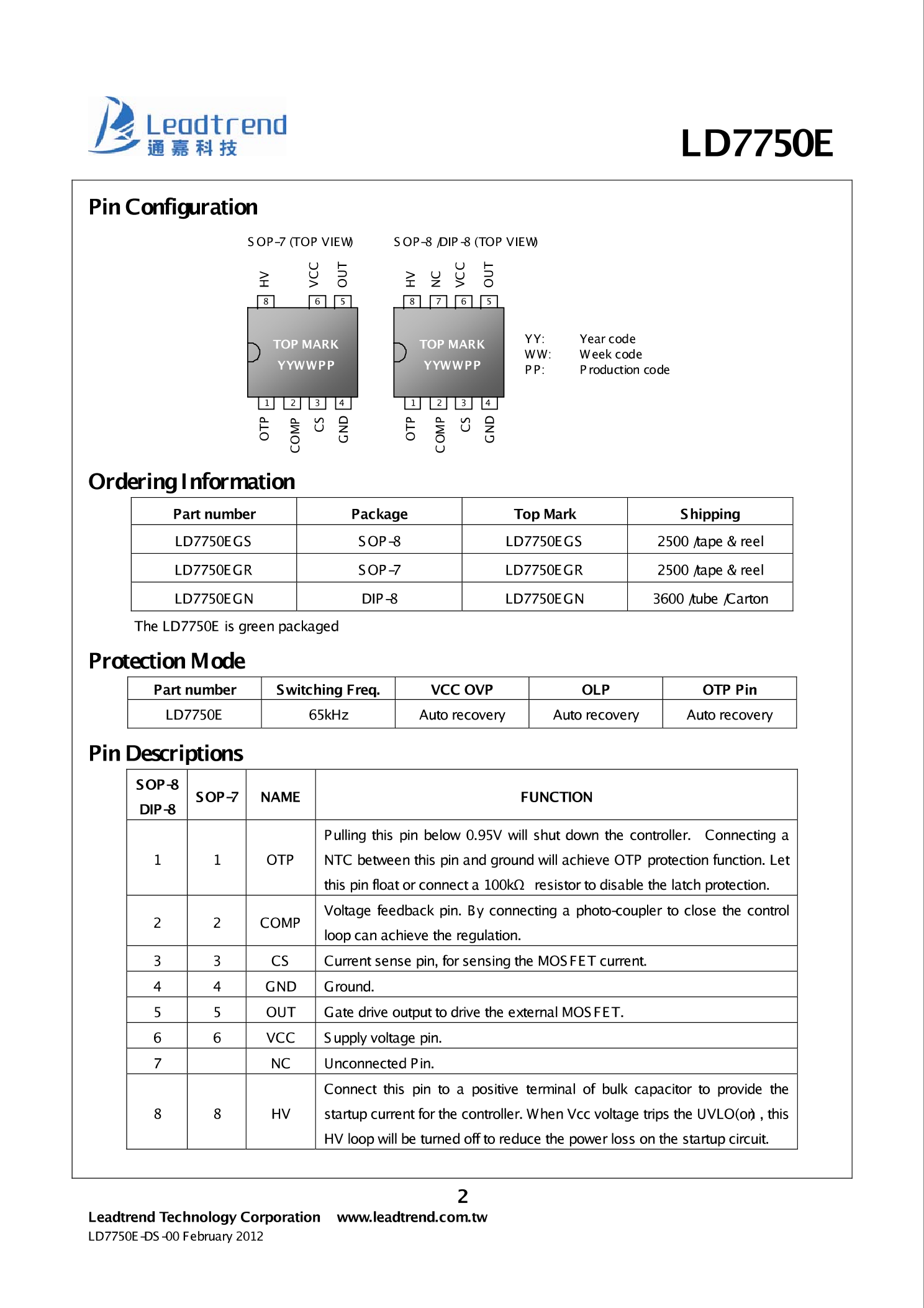 LD7750EGR_（Leadtrend(通嘉科技)）LD7750EGR中文资料_价格_PDF手册-立创电子商城