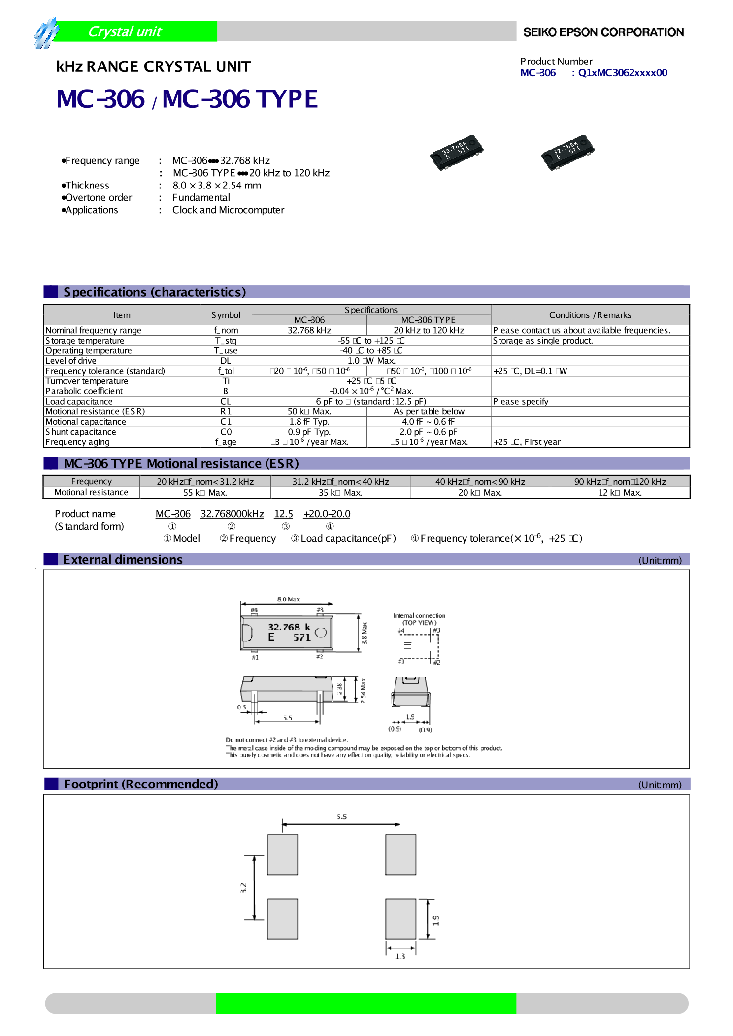 MC-306 32.7680K-A0:ROHS_（EPSON(爱普生)）MC-306 32.7680K-A0:ROHS中文资料_价格_PDF手册-立创电子商城