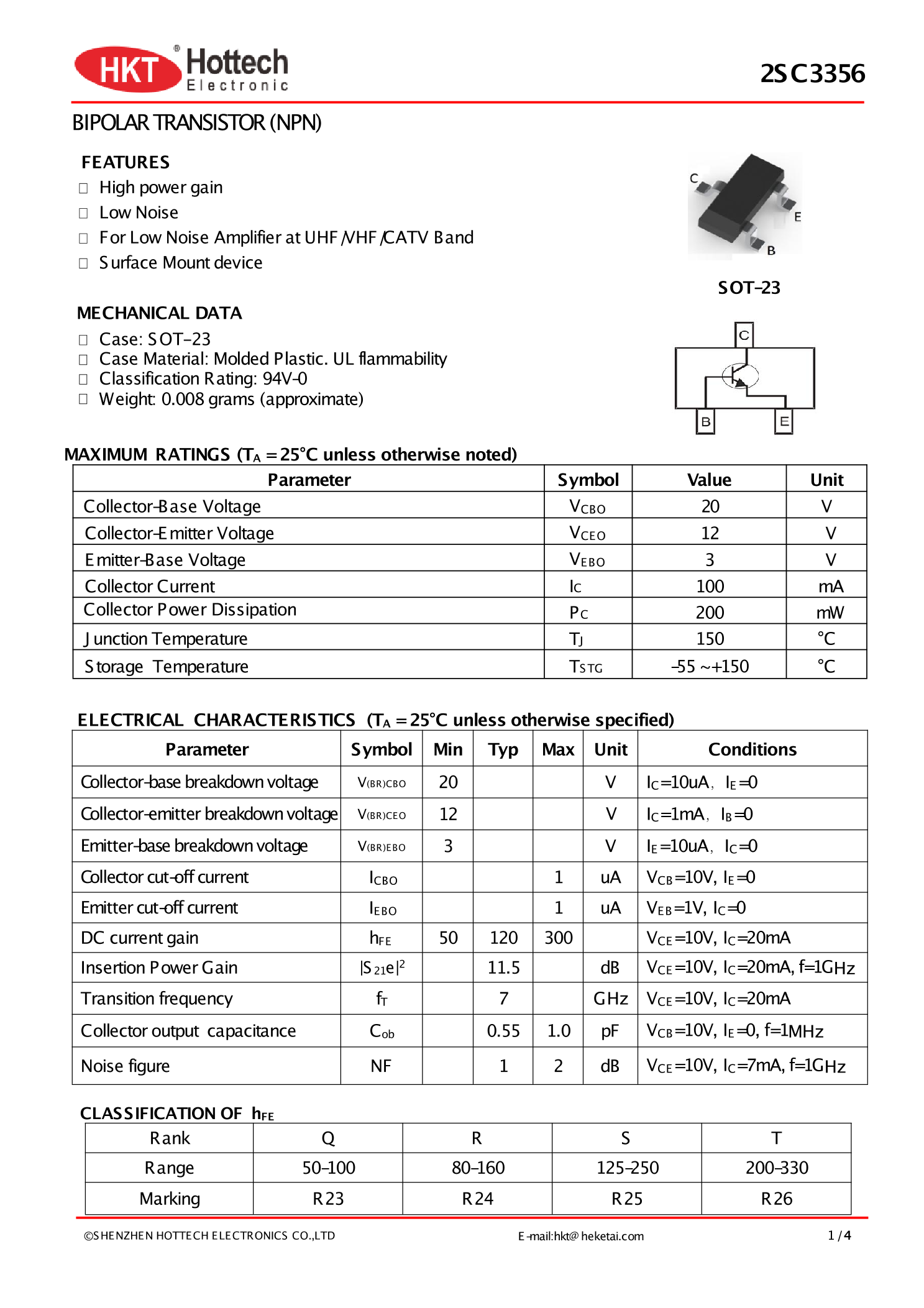 2SC3356_（Hottech(合科泰)）2SC3356中文资料_价格_PDF手册-立创电子商城