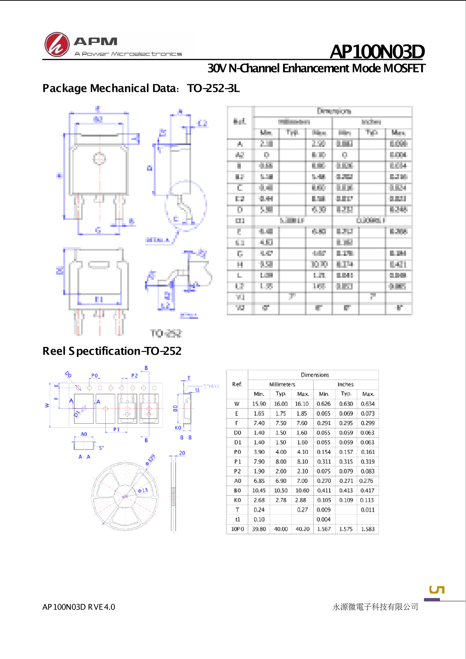 AP100N03D_（APM(永源微电子)）AP100N03D中文资料_价格_PDF手册-立创电子商城