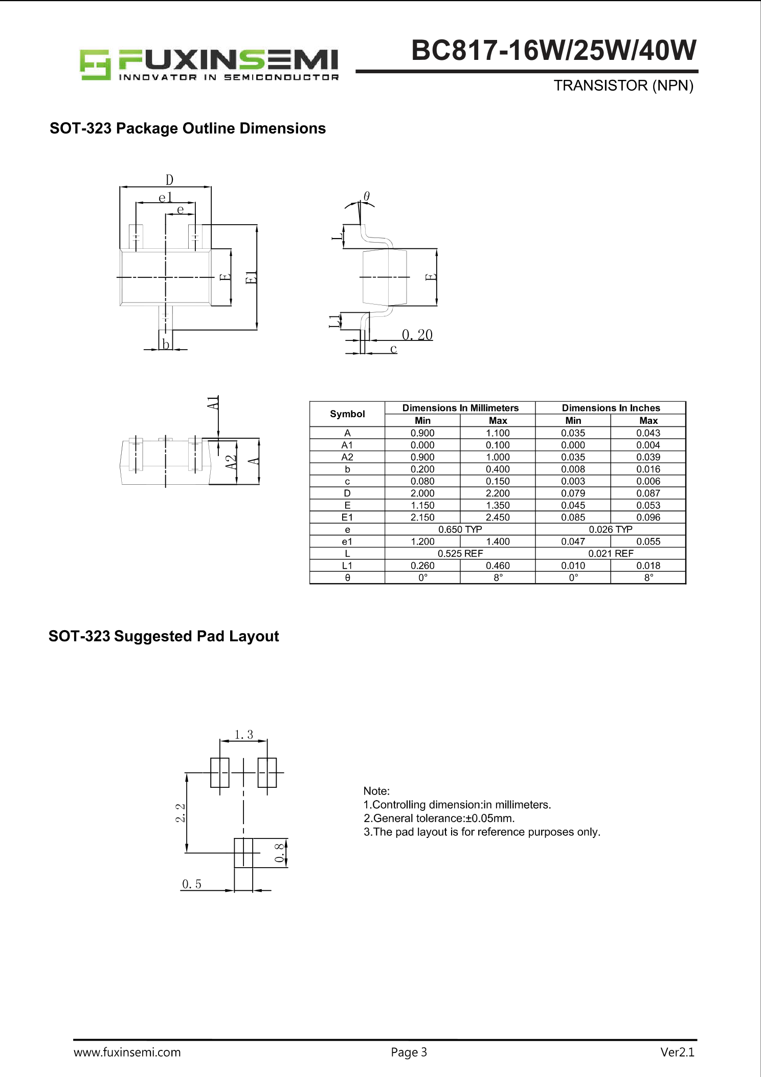 BC817-40W_（FUXINSEMI(富芯森美)）BC817-40W中文资料_价格_PDF手册-立创电子商城