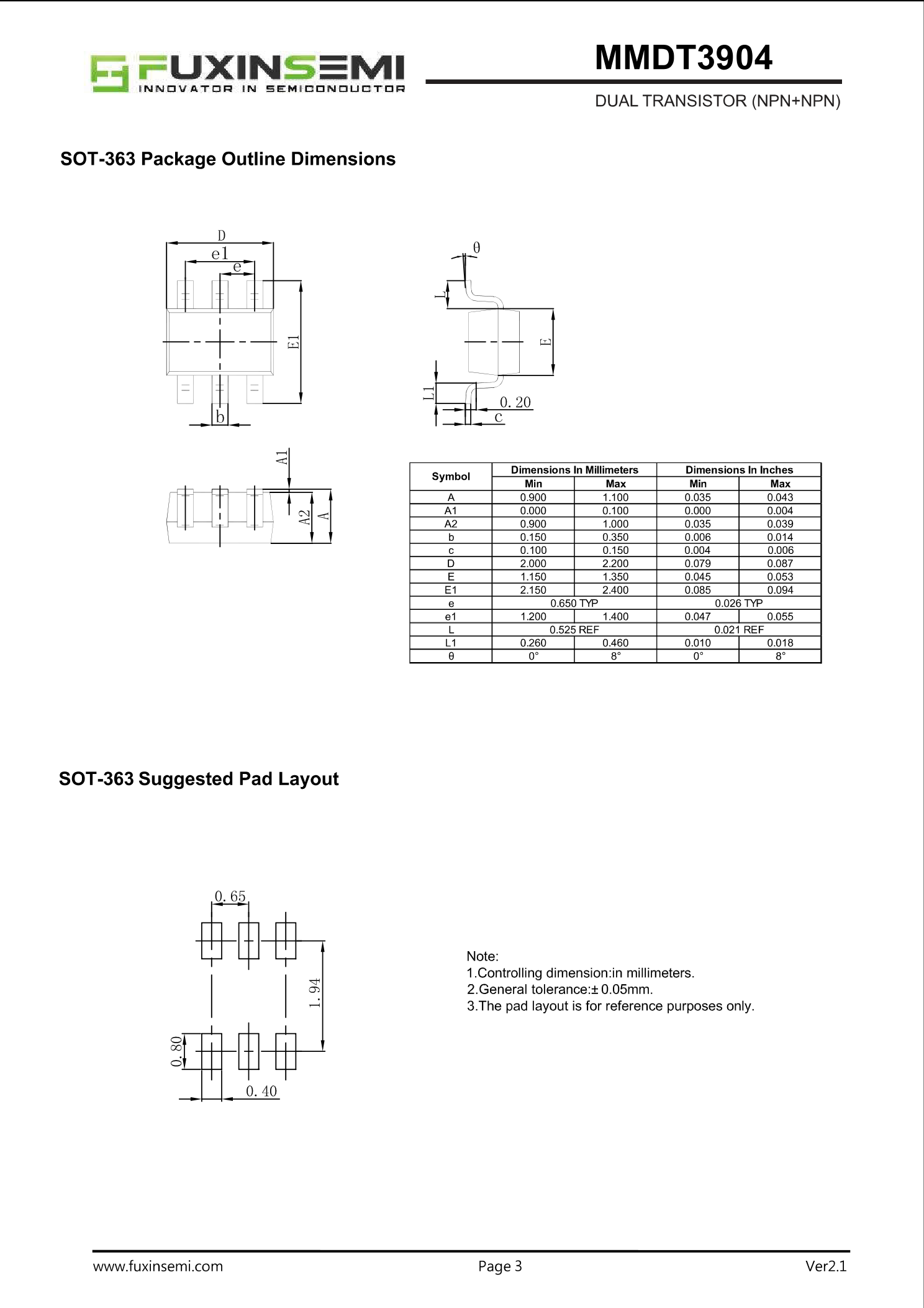 MMDT3904_（FUXINSEMI(富芯森美)）MMDT3904中文资料_价格_PDF手册-立创电子商城