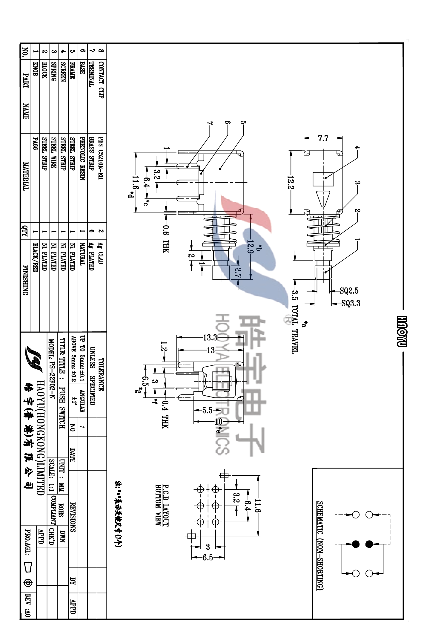 PS-22F02-N-B_（HOOYA(皓宇电子)）PS-22F02-N-B中文资料_价格_PDF手册-立创电子商城