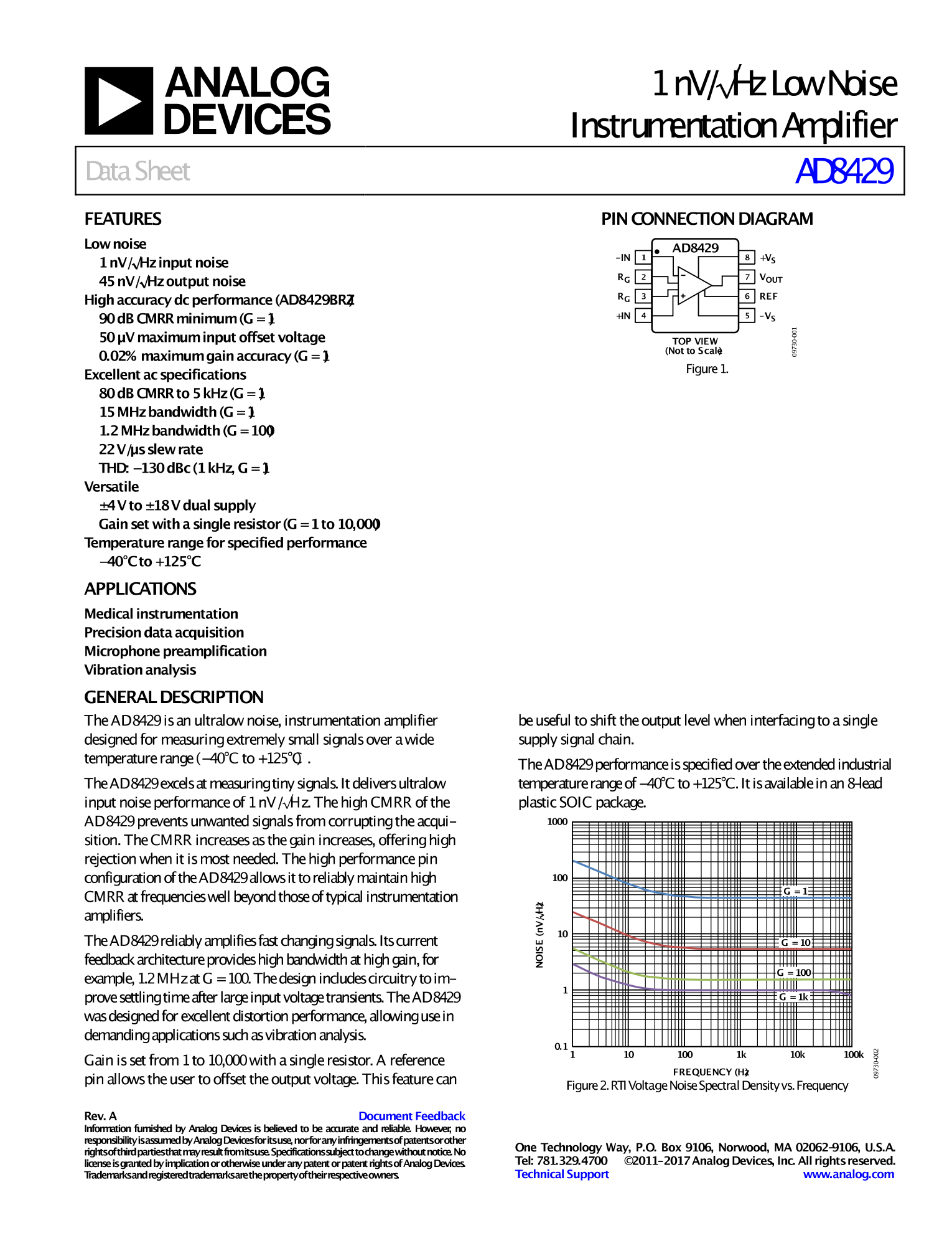 AD8429ARZ-R7_（ADI(亚德诺)/LINEAR(凌特)）AD8429ARZ-R7中文资料_价格_PDF手册-立创电子商城