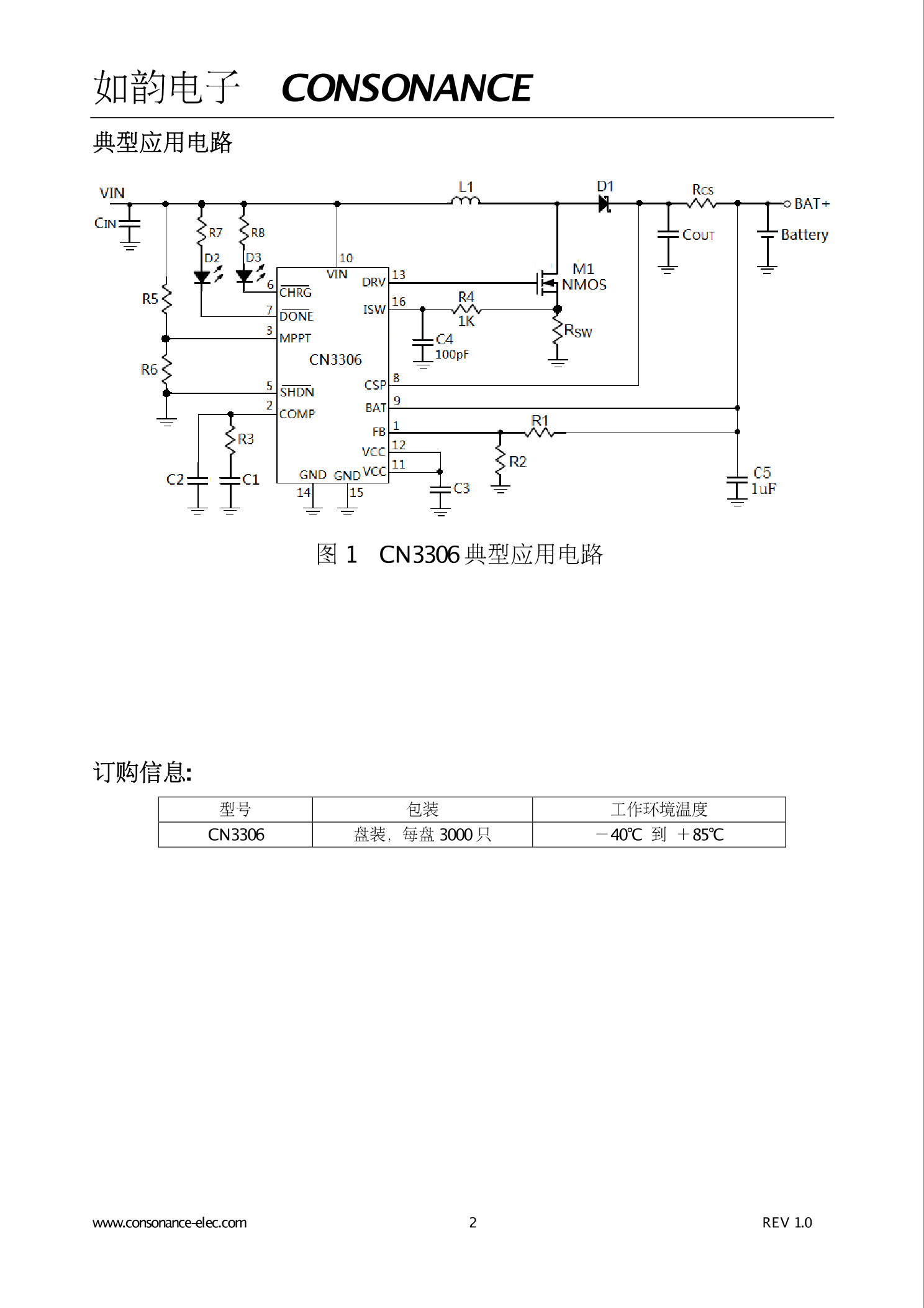 CN3306_（CONSONANCE(上海如韵)）CN3306中文资料_价格_PDF手册-立创电子商城