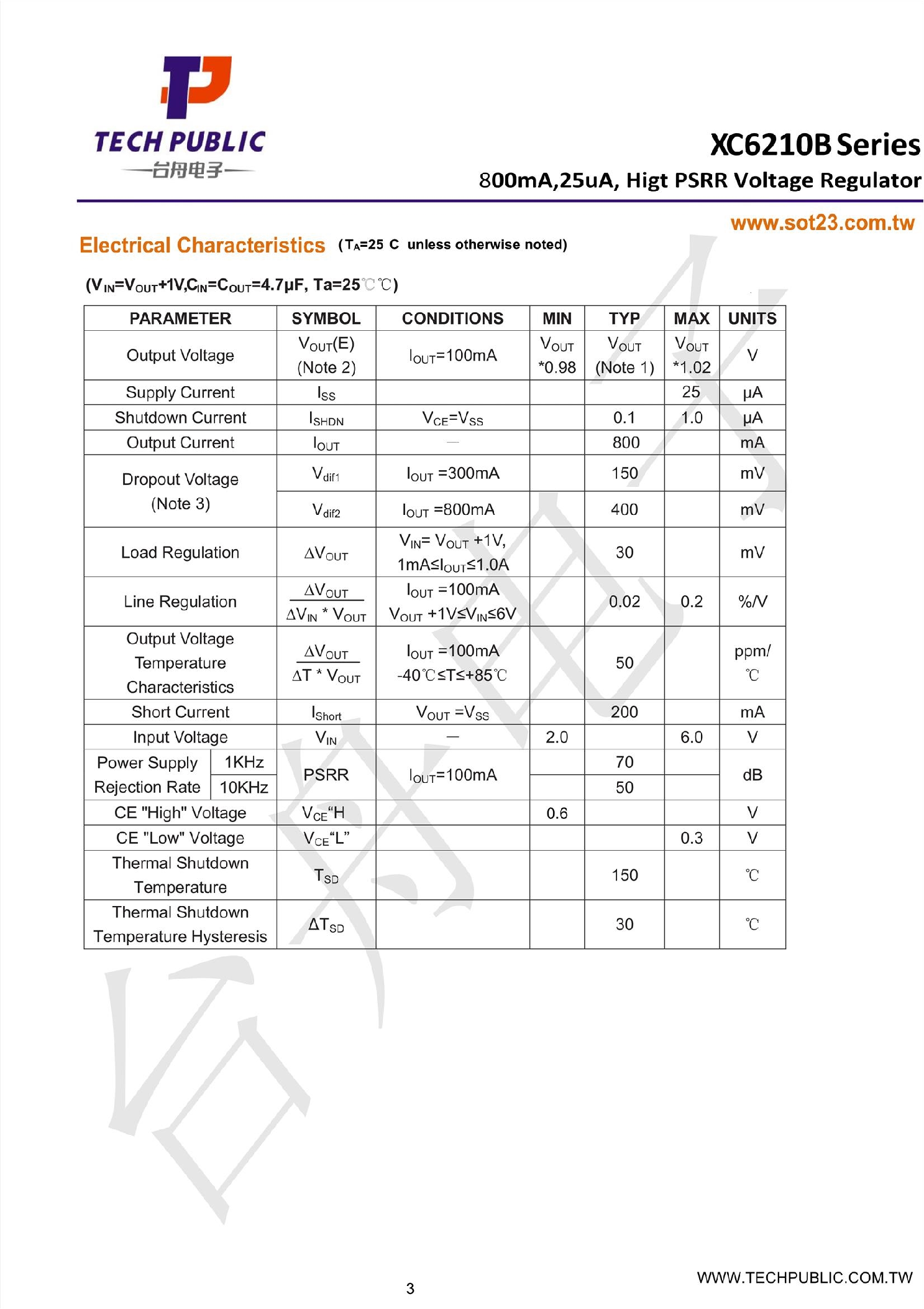 XC6210B332MR_（TECH PUBLIC(台舟)）XC6210B332MR中文资料_价格_PDF手册-立创电子商城