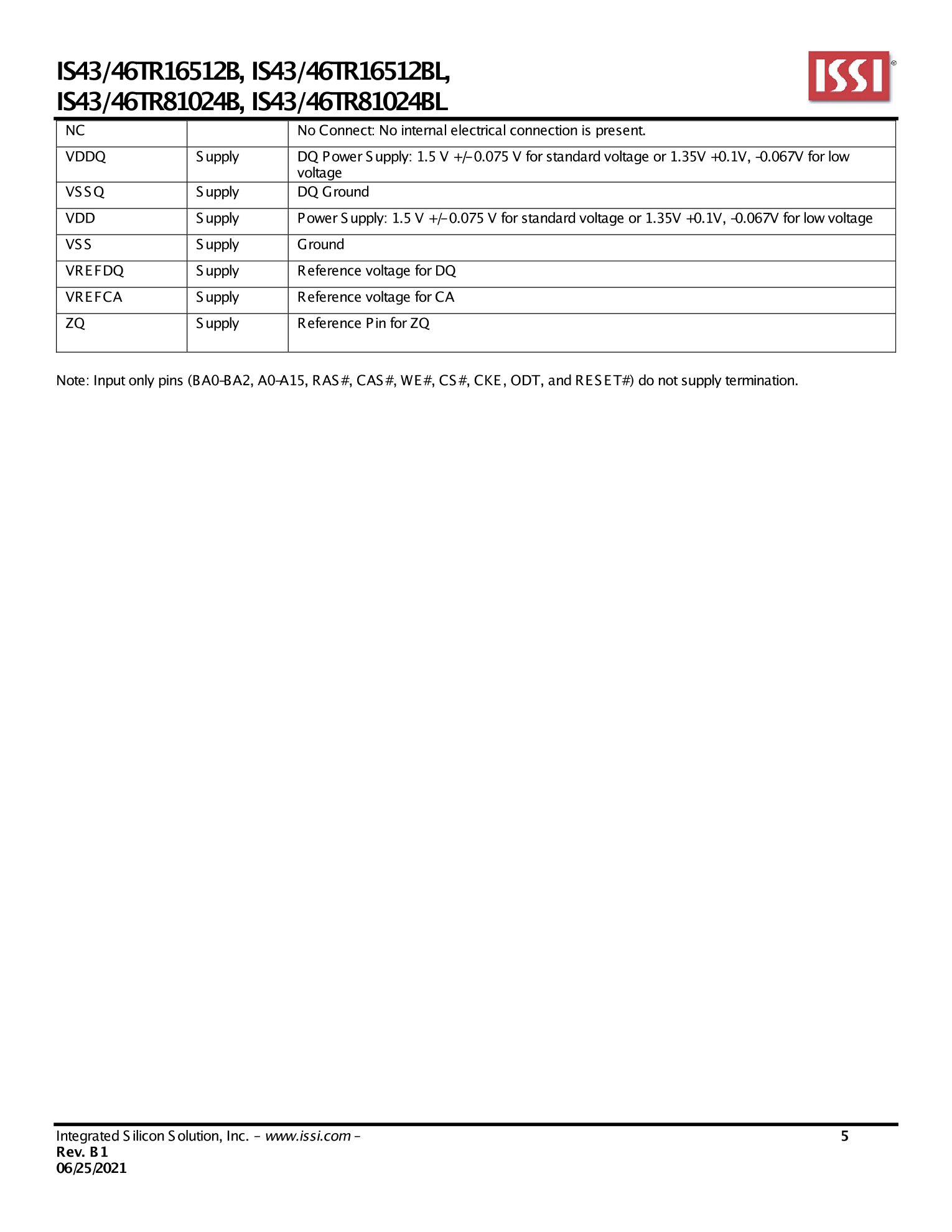 IS43TR16512BL-125KBLI_（ISSI(美国芯成)）IS43TR16512BL-125KBLI中文资料_价格_PDF手册-立创电子商城