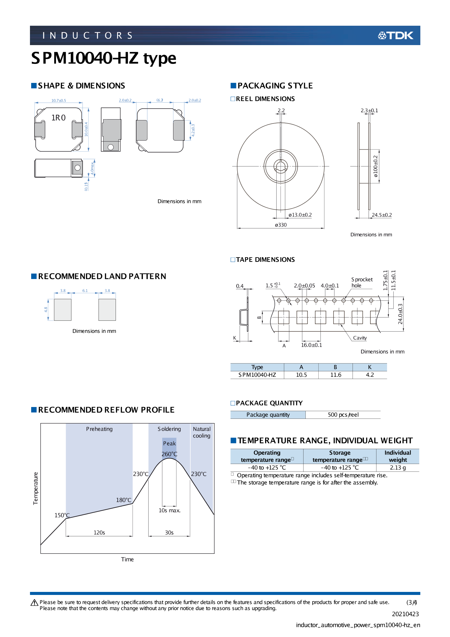 SPM10040T-1R0M-HZ_（TDK）SPM10040T-1R0M-HZ中文资料_价格_PDF手册-立创电子商城