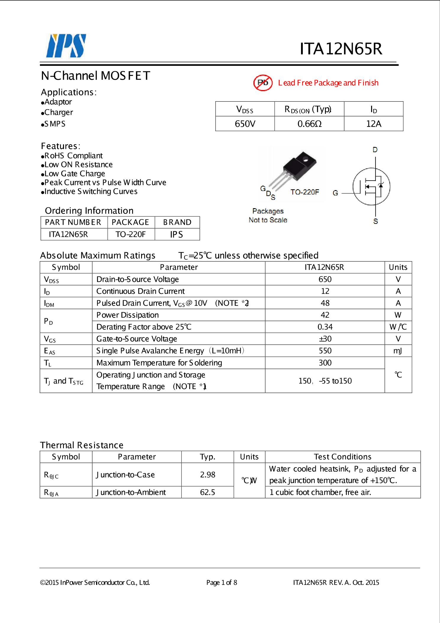 ITA12N65R_（CRMICRO(华润微)）ITA12N65R中文资料_价格_PDF手册-立创电子商城