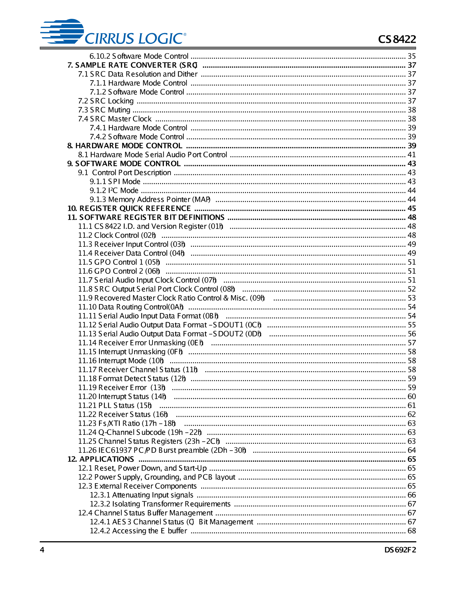 CS8422-CNZR_（Cirrus Logic(凌云)）CS8422-CNZR中文资料_价格_PDF手册-立创电子商城