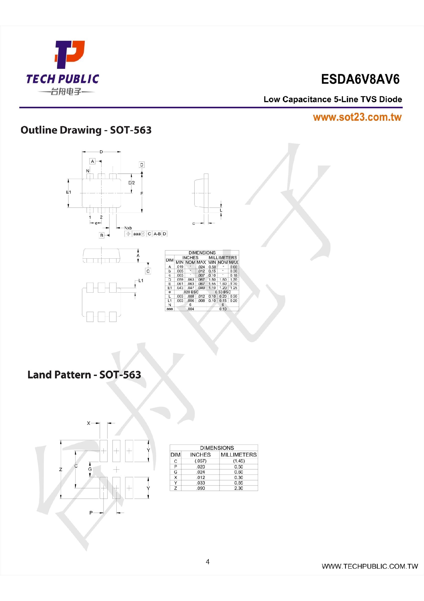 ESDA6V8AV6_（TECH PUBLIC(台舟)）ESDA6V8AV6中文资料_价格_PDF手册-立创电子商城