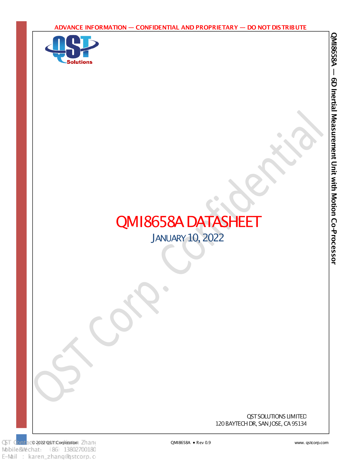 QMI8658A_（QST(上海矽睿)）QMI8658A中文资料_价格_PDF手册-立创电子商城