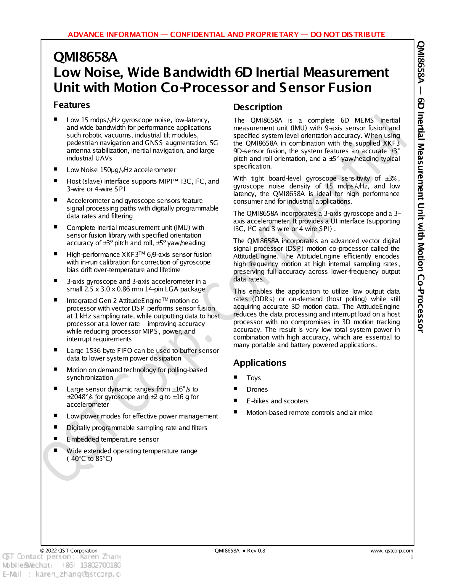 QMI8658A_（QST(上海矽睿)）QMI8658A中文资料_价格_PDF手册-立创电子商城