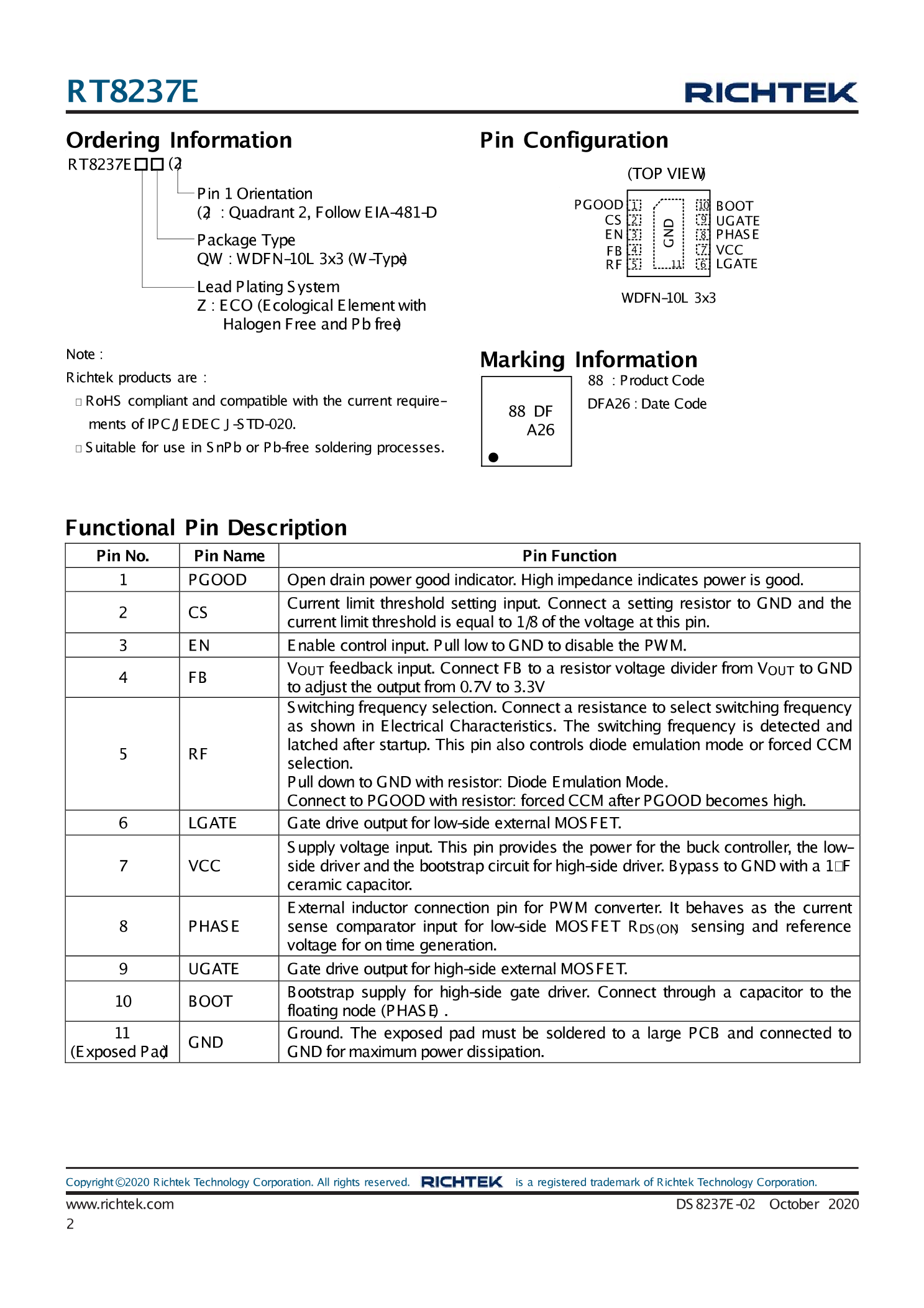 RT8237EZQW_（RICHTEK(立锜)）RT8237EZQW中文资料_价格_PDF手册-立创电子商城