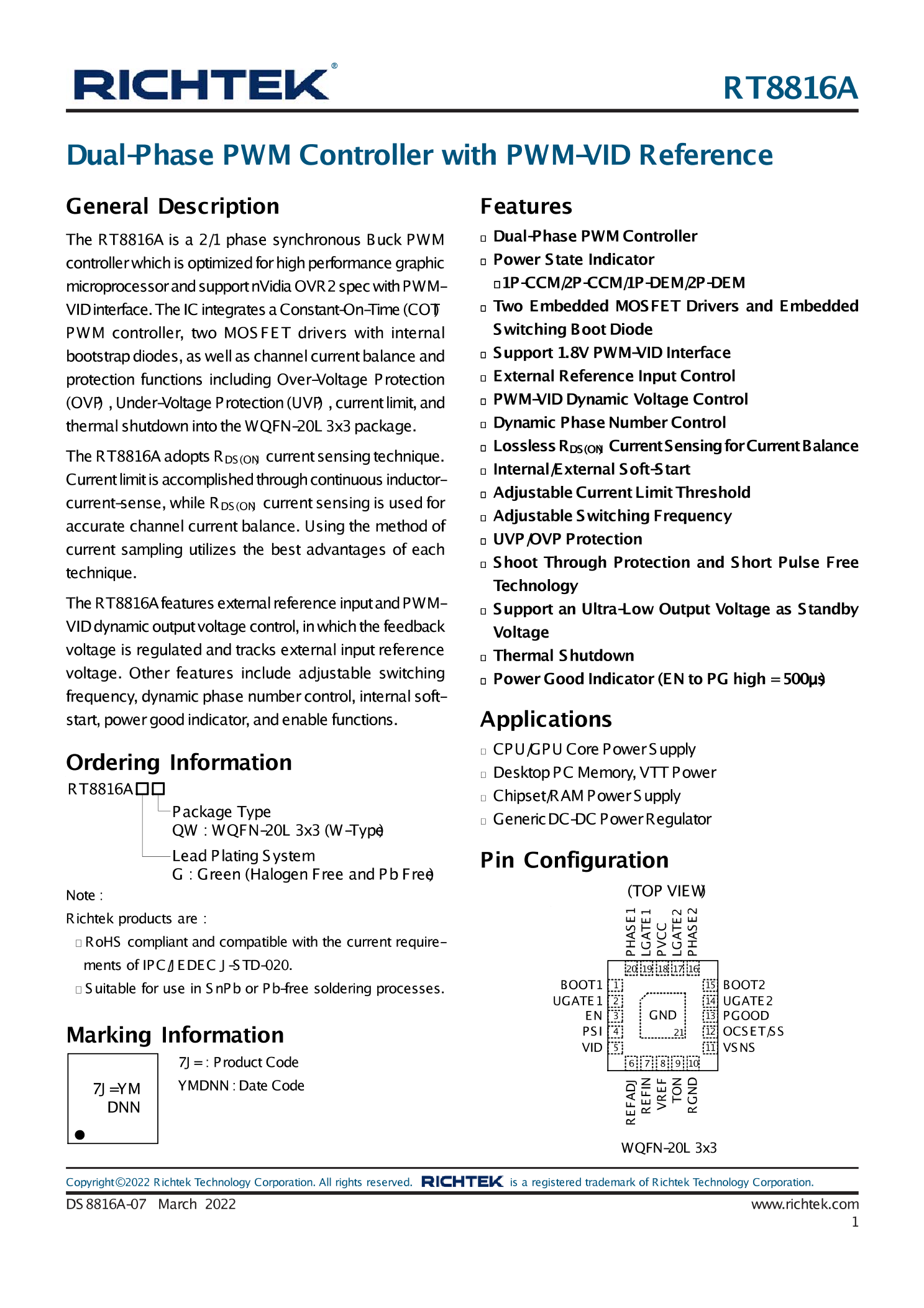 RT8816AGQW_（RICHTEK(立锜)）RT8816AGQW中文资料_价格_PDF手册-立创电子商城