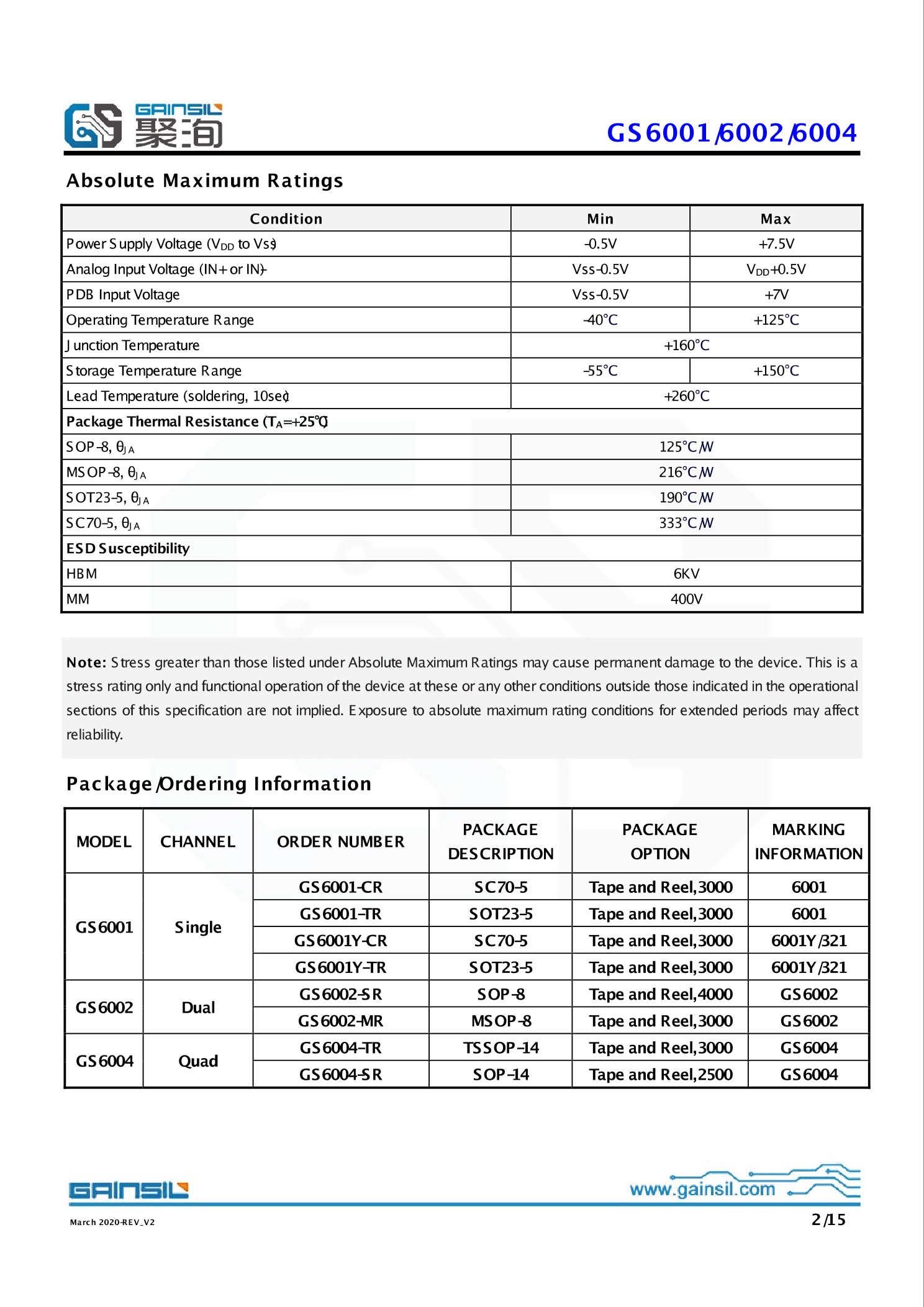 GS6001-TR_（Gainsil(聚洵)）GS6001-TR中文资料_价格_PDF手册-立创电子商城