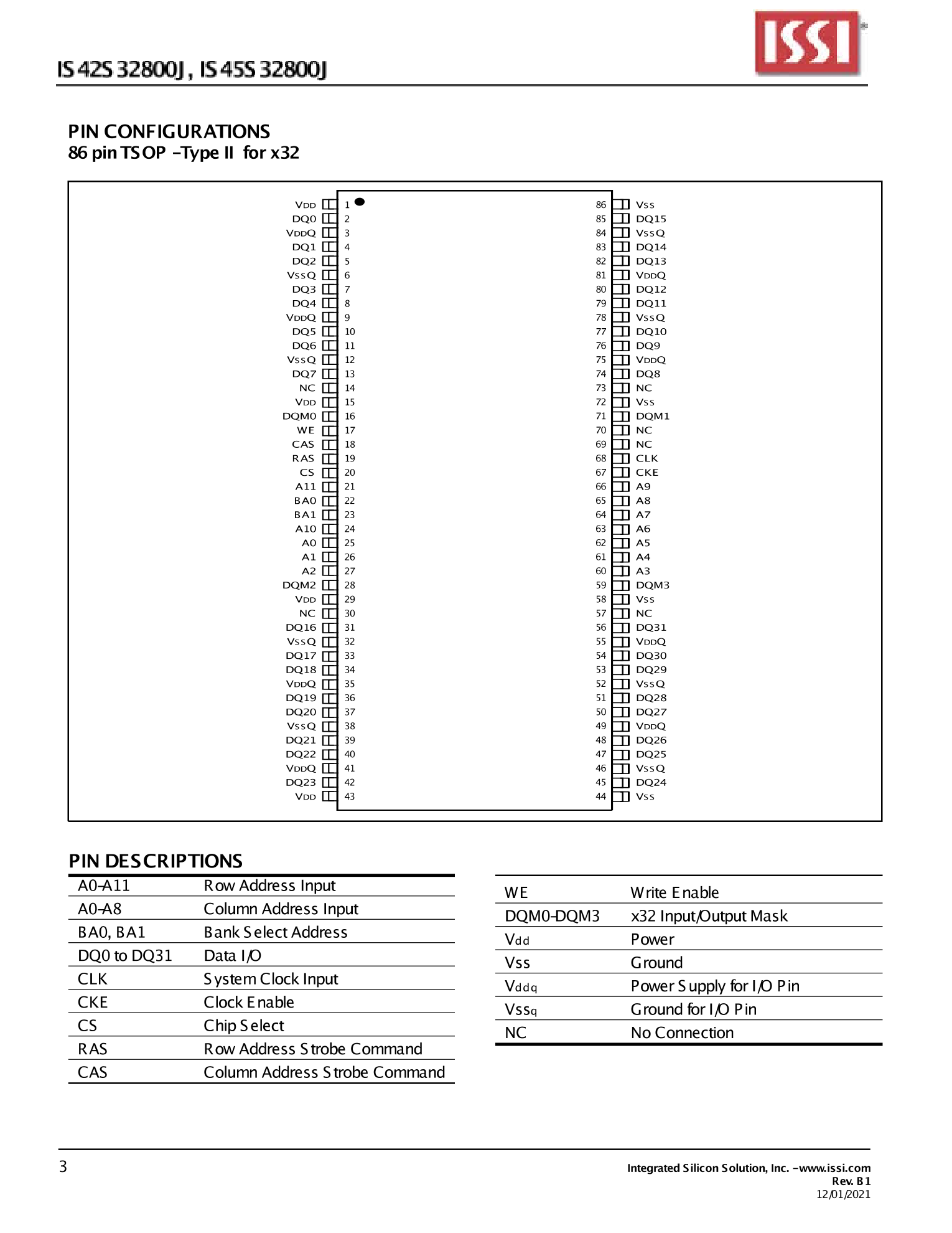 IS42S32800J-7TLI_（ISSI(美国芯成)）IS42S32800J-7TLI中文资料_价格_PDF手册-立创电子商城